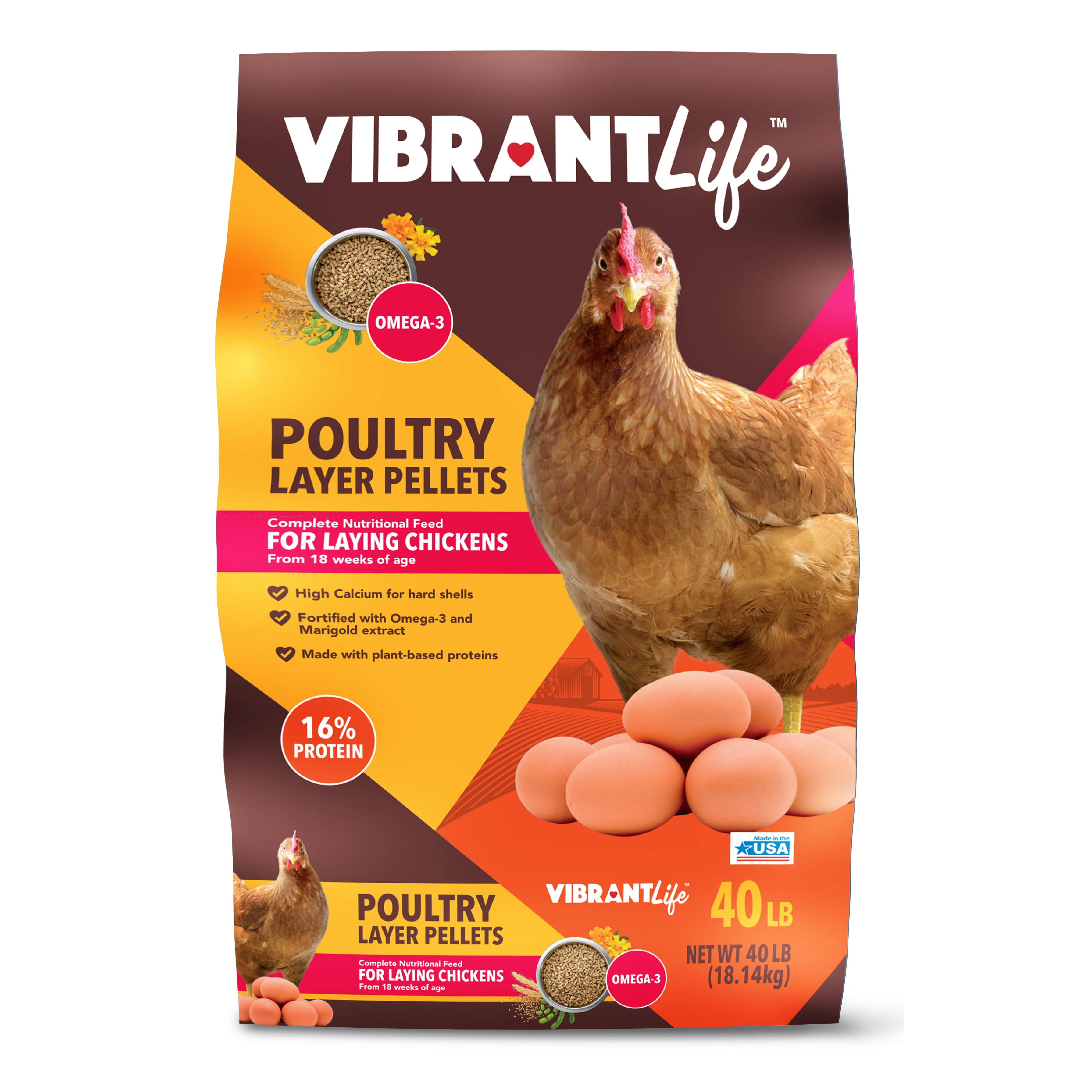 Vibrant Life Poultry Layer Pellets Chicken Feed, 40 lb - Walmart.com
