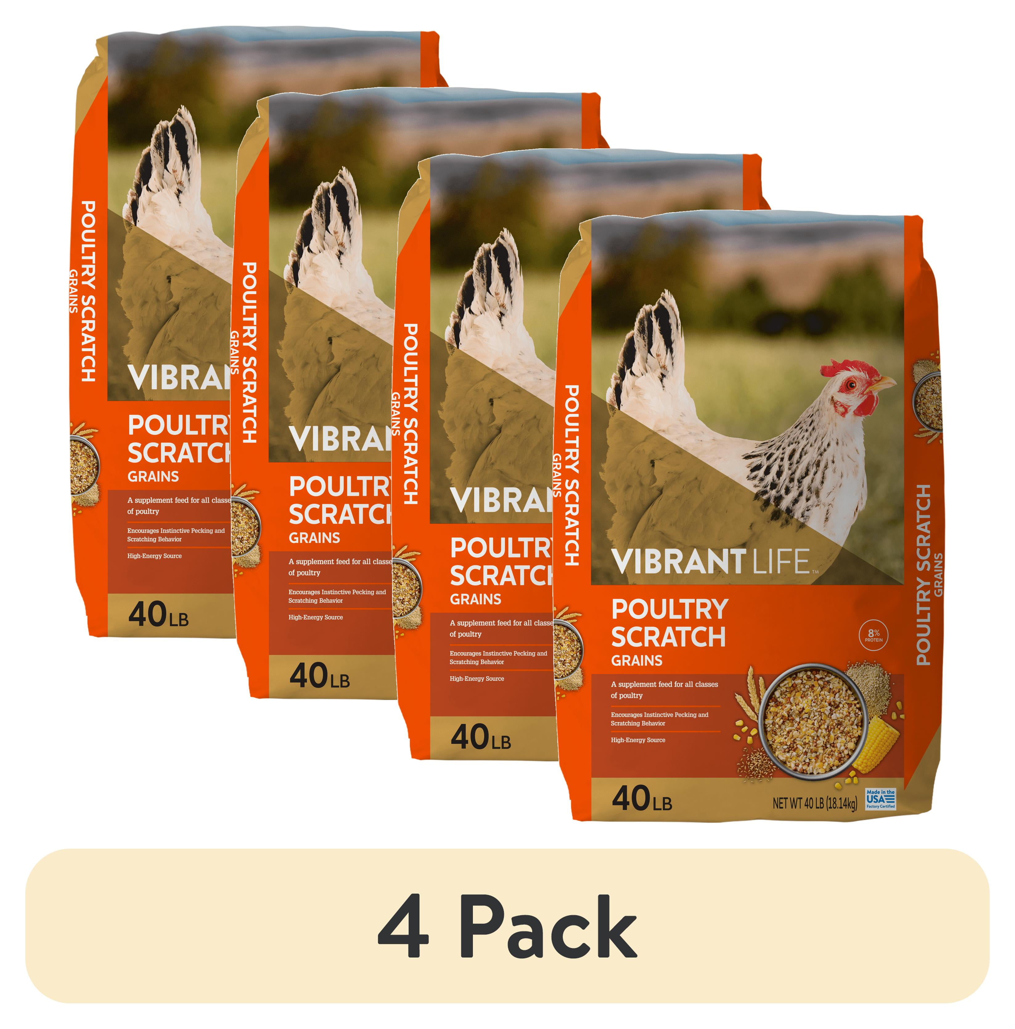 (4 pack) Vibrant Life Poultry Scratch 40 lb Bag - Walmart.com