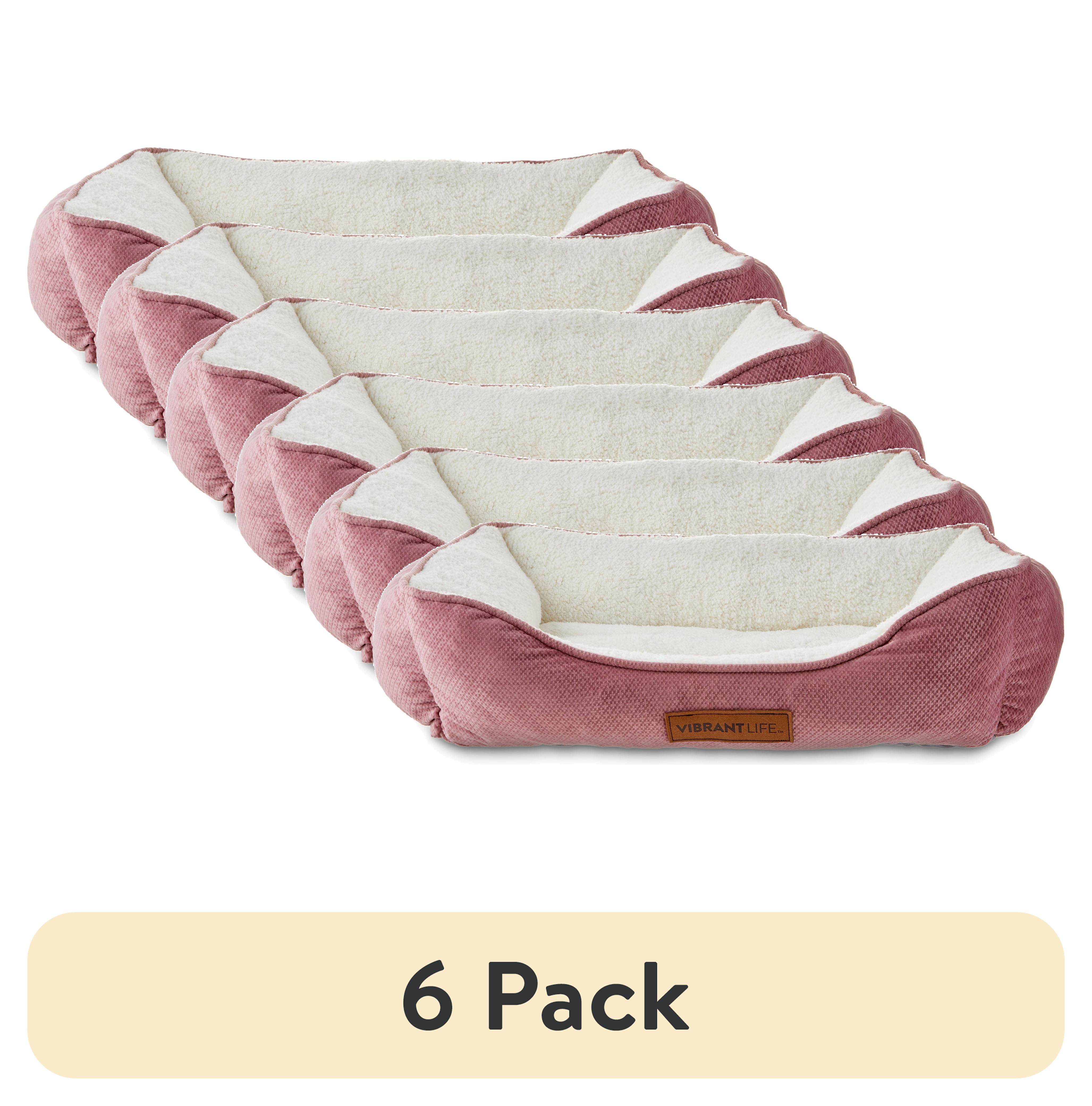 (6 pack) Vibrant Life Premium Cuddler Pet Bed, Pink & White, 1 Count ...