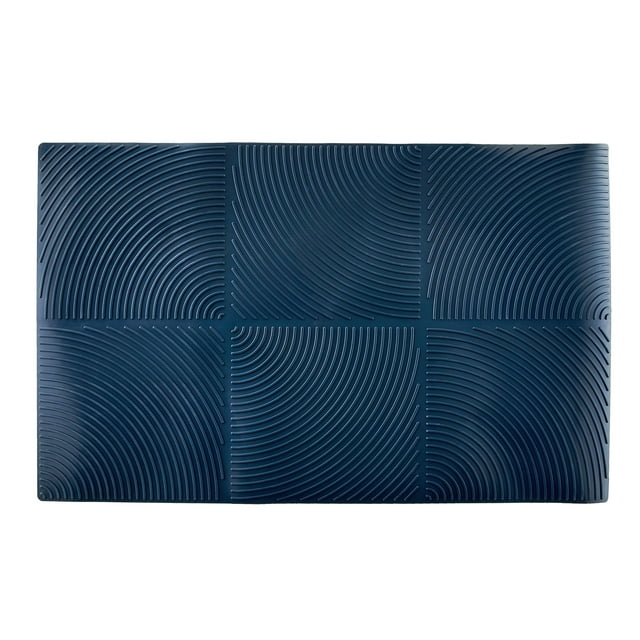 Vibrant Life Ridged Waterproof Non Skid Litter Trapper Mat, Dark Blue ...