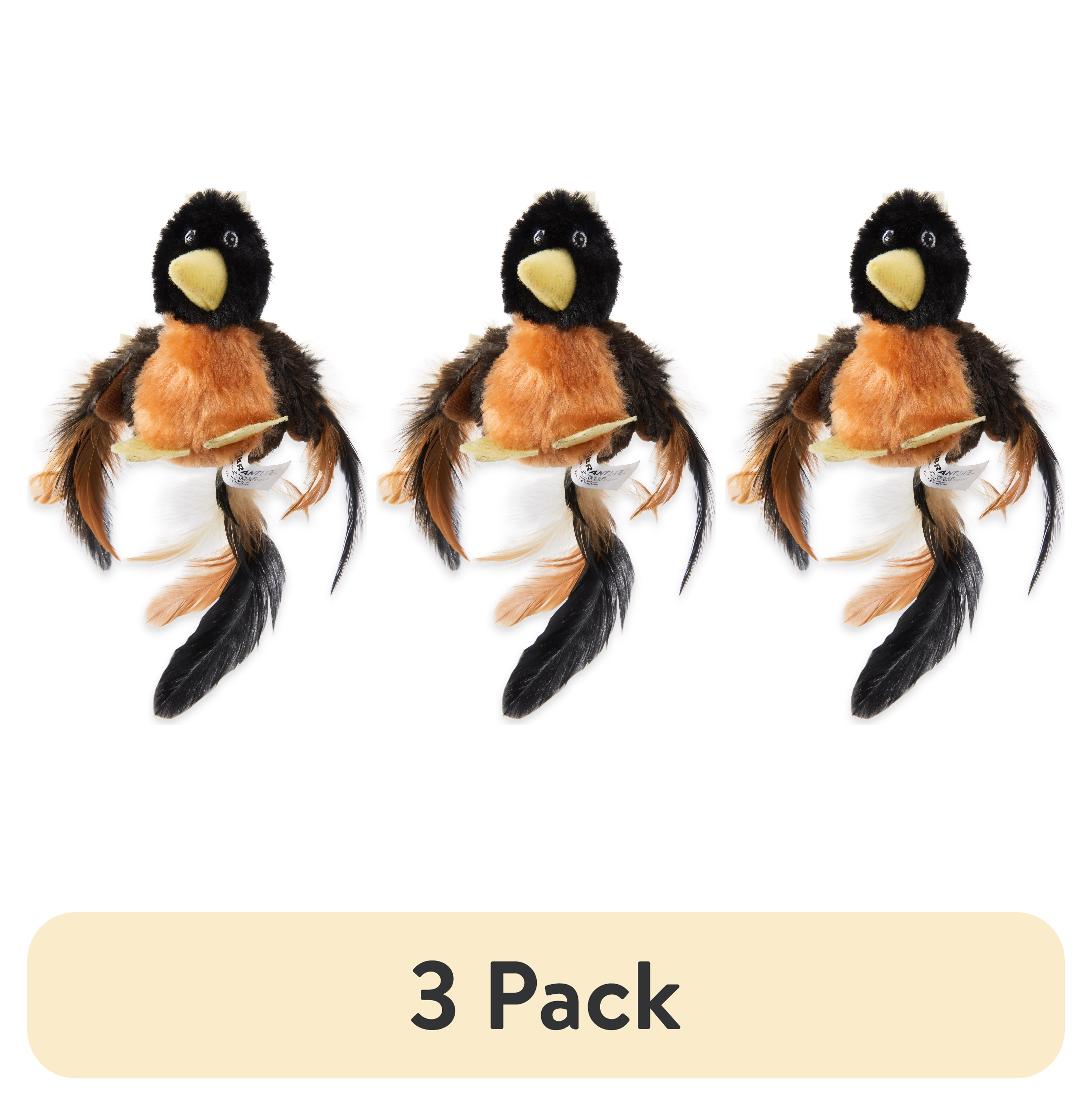 (3 pack) Vibrant Life Rockin' Robin Catnip Filled Plush Bird Cat Toy ...