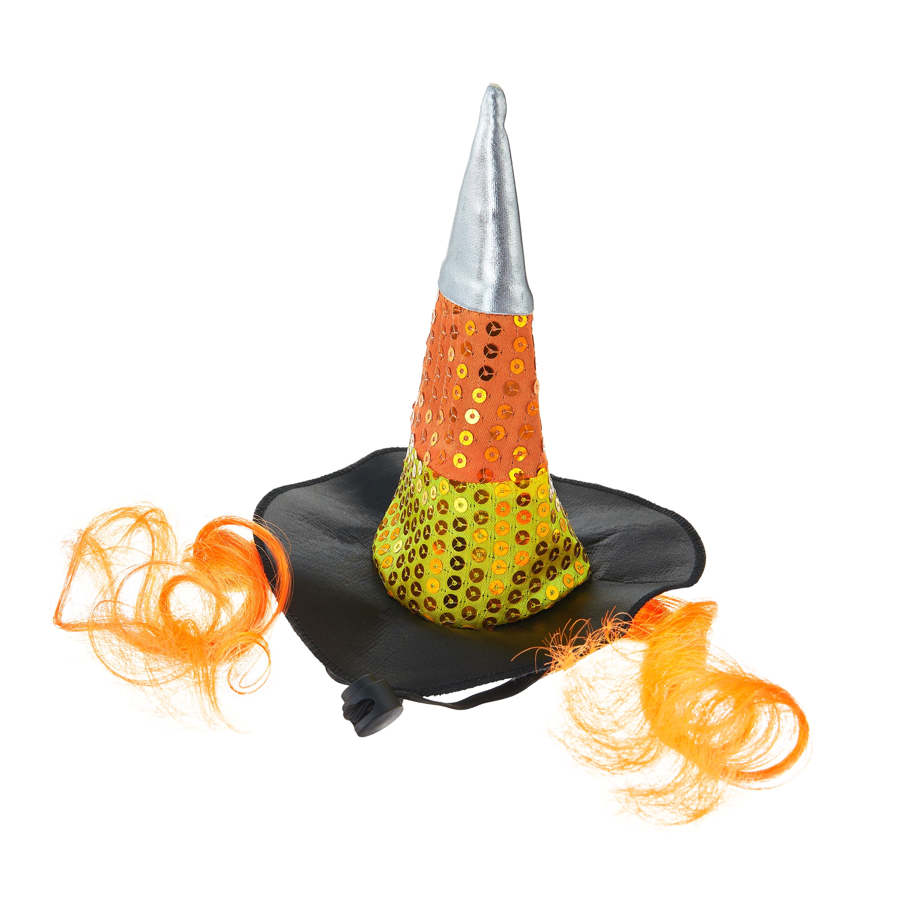 Vibrant Life Sequined Candy Corn Witch Hat Halloween Pet Accessory, XS ...