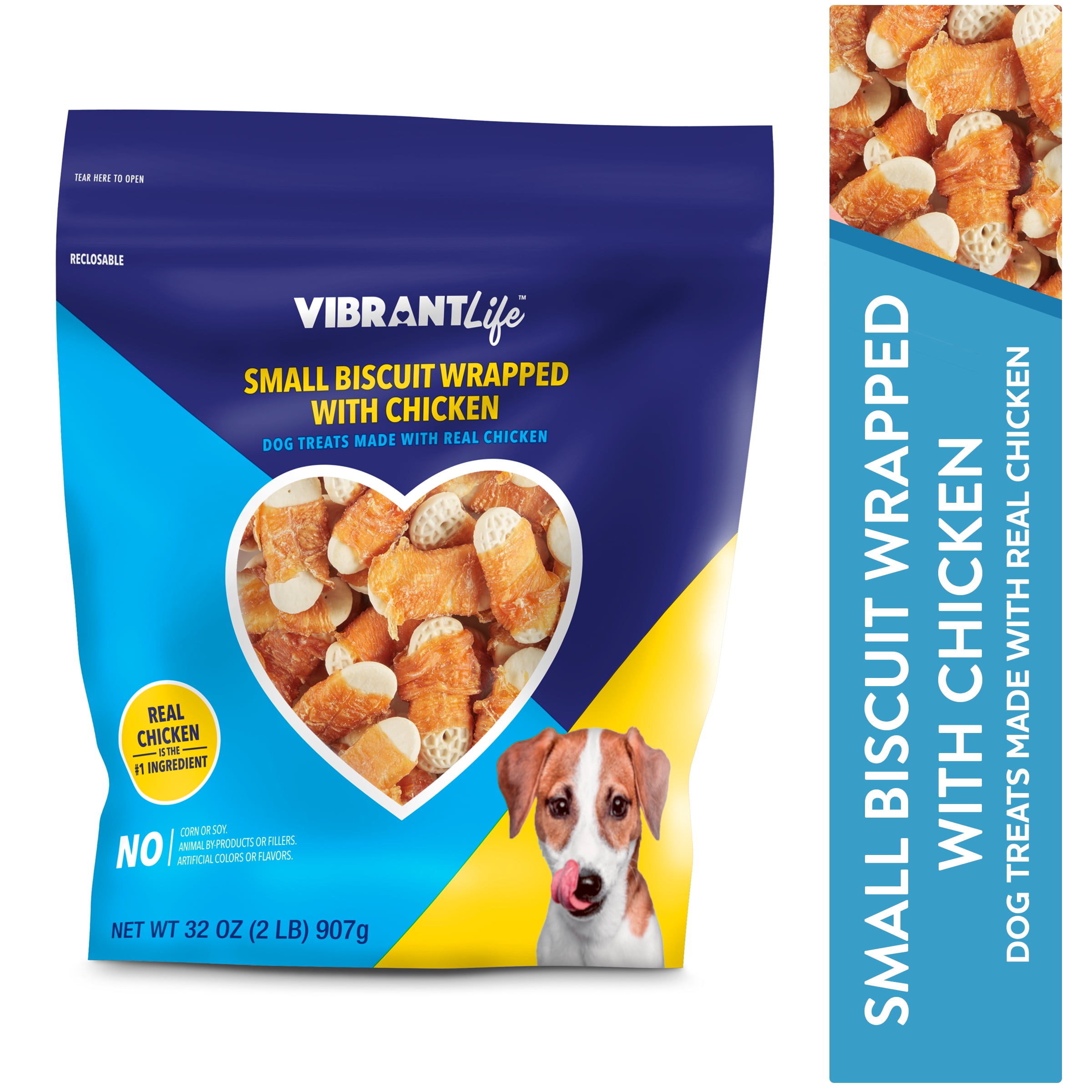 Vibrant Life Small Biscuit Wrapped with Chicken Dog Treats, 32 oz ...
