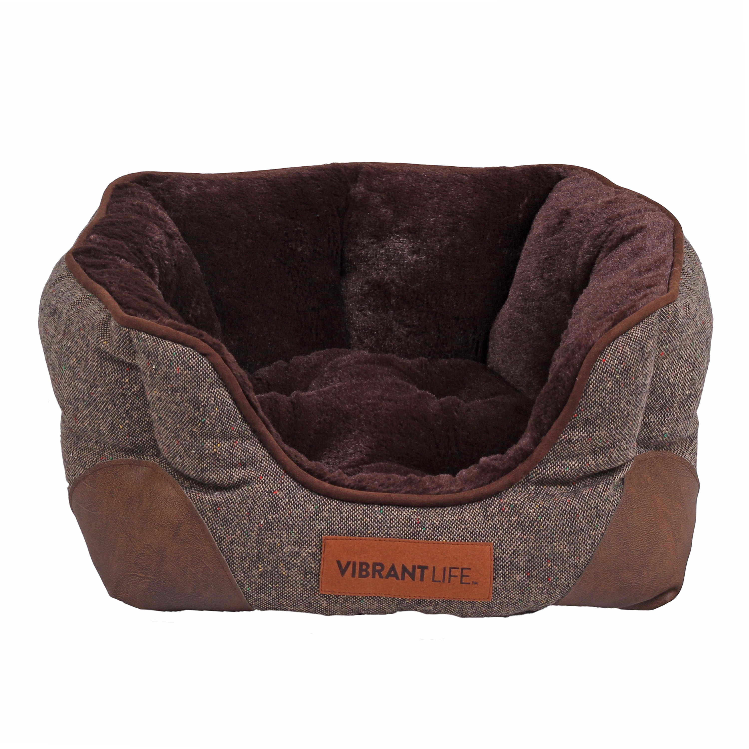 Vibrant Life Small Cozy Cuddler-Style Dog & Cat Bed, Bed with High ...