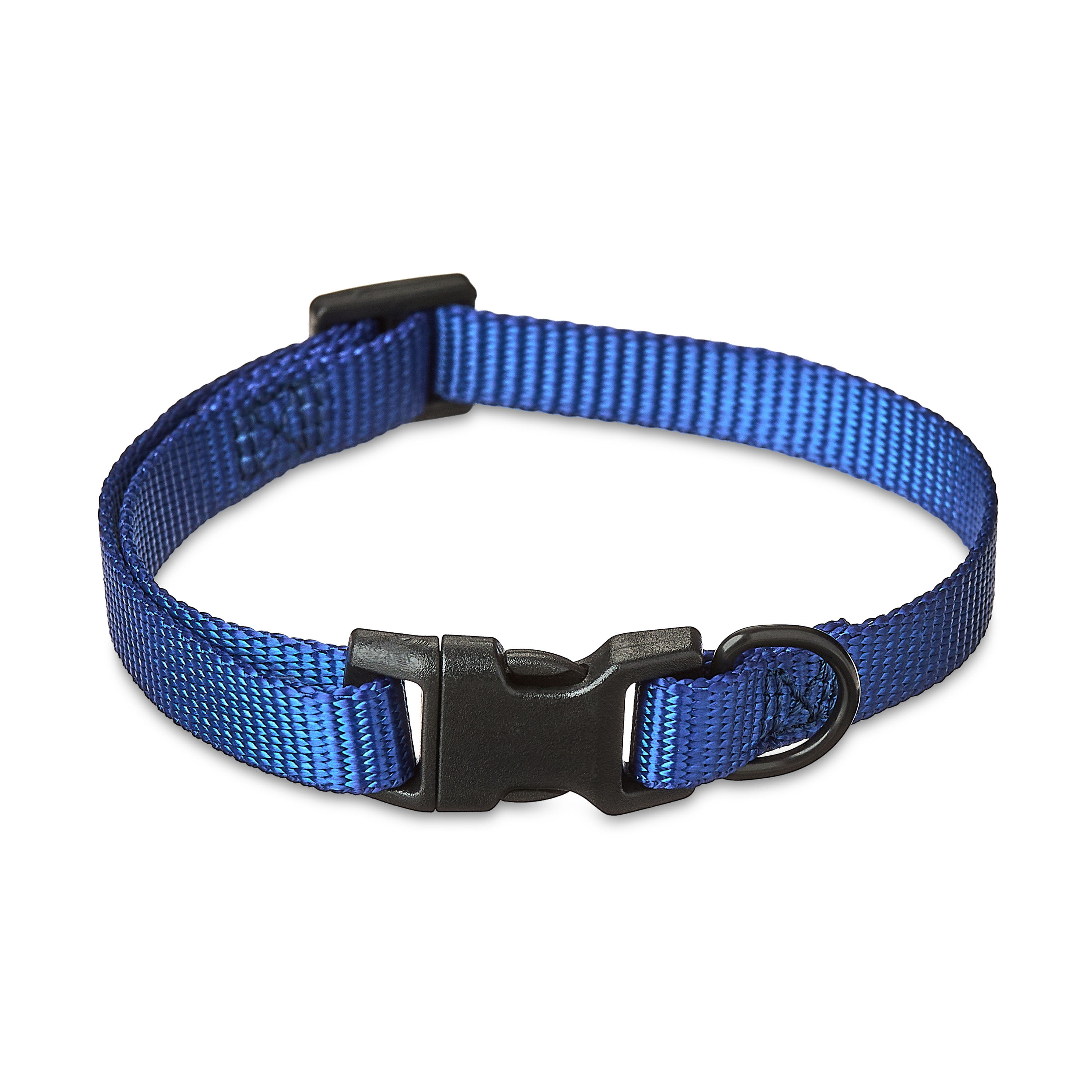 Vibrant Life Solid Polyester Adjustable Dog Collar Blue Small for Pugs ...