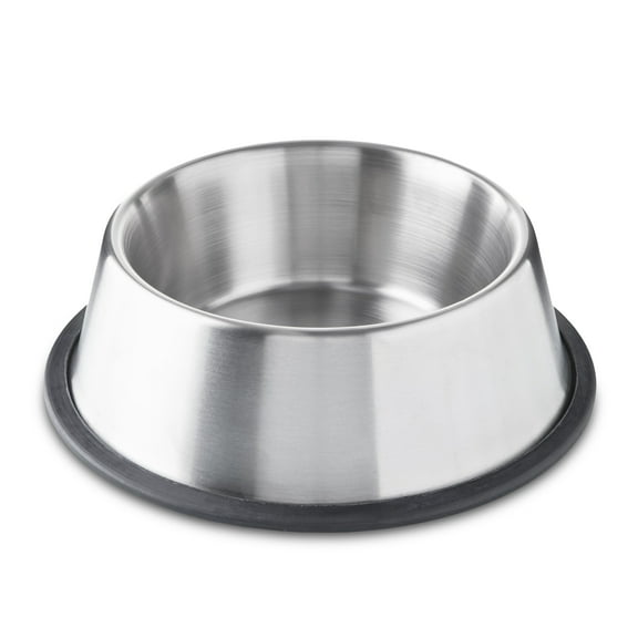 Vibrant Life Medium Stainless Steel Embossed Dog Bowl, Black Paws ...