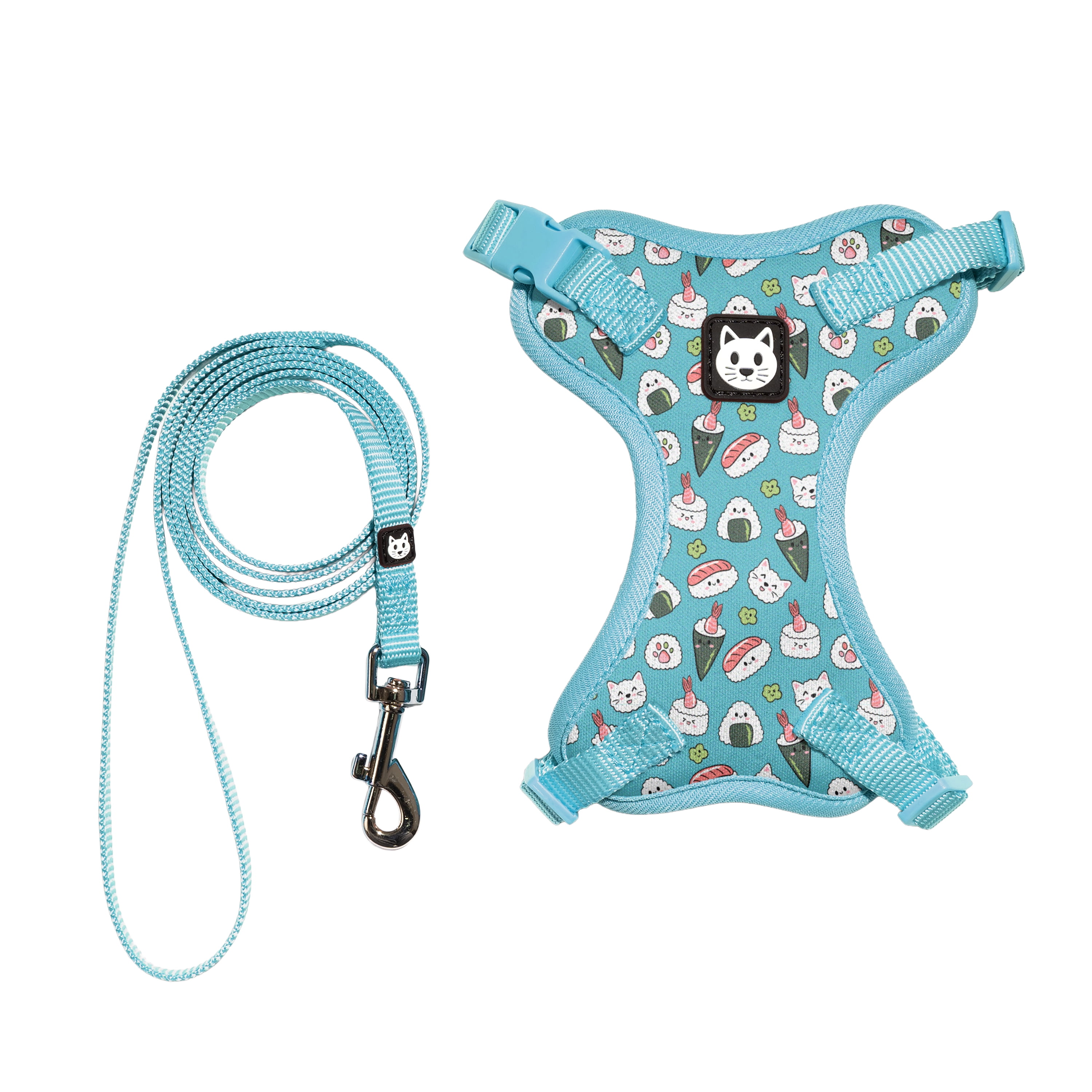 Vibrant Life Polyester Sushi Cat Harness and Leash Set, Blue, One Size ...