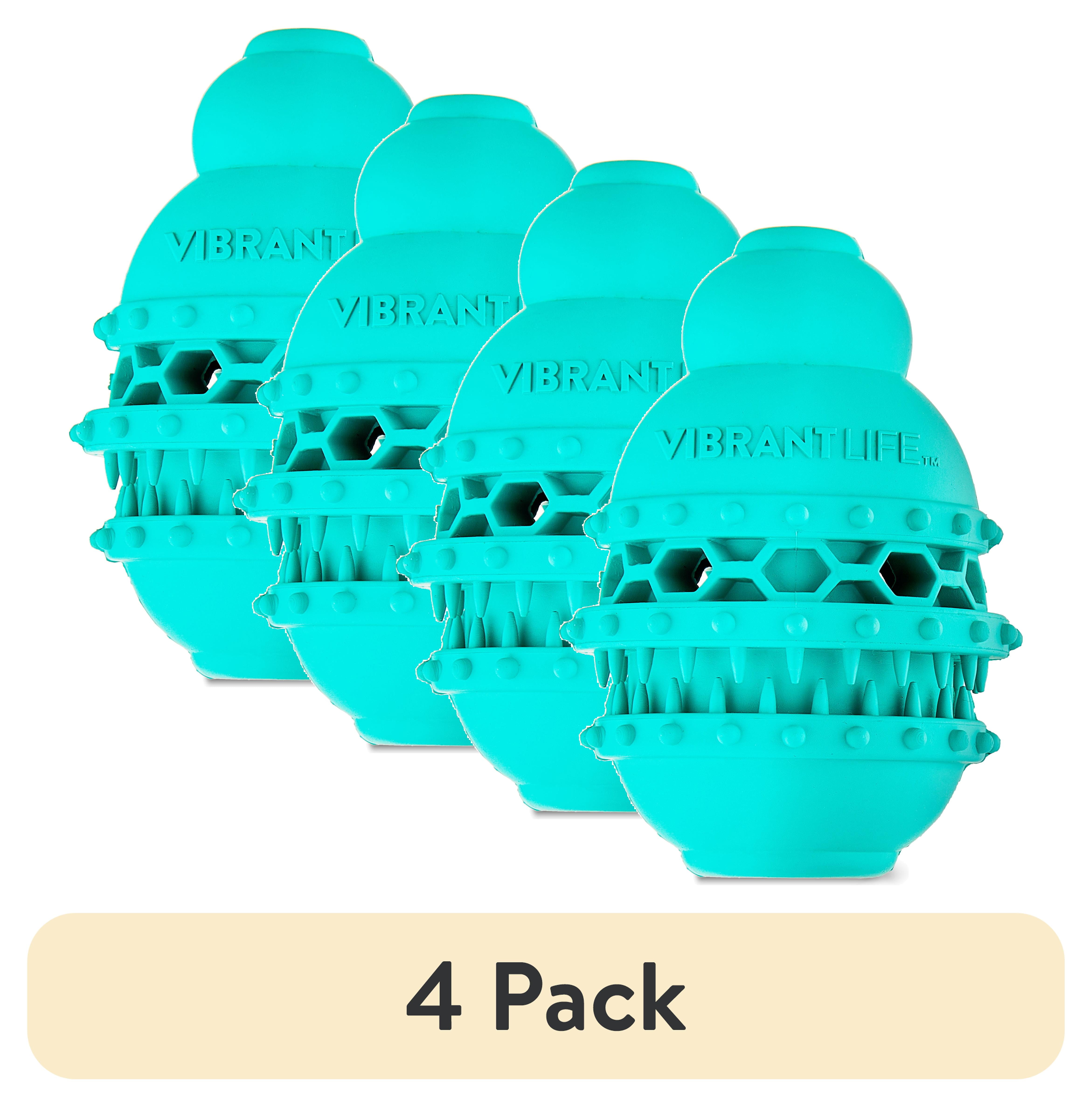 (4 pack) Vibrant Life Treat Buddy Dog Toy, Chew Level 5, Medium ...