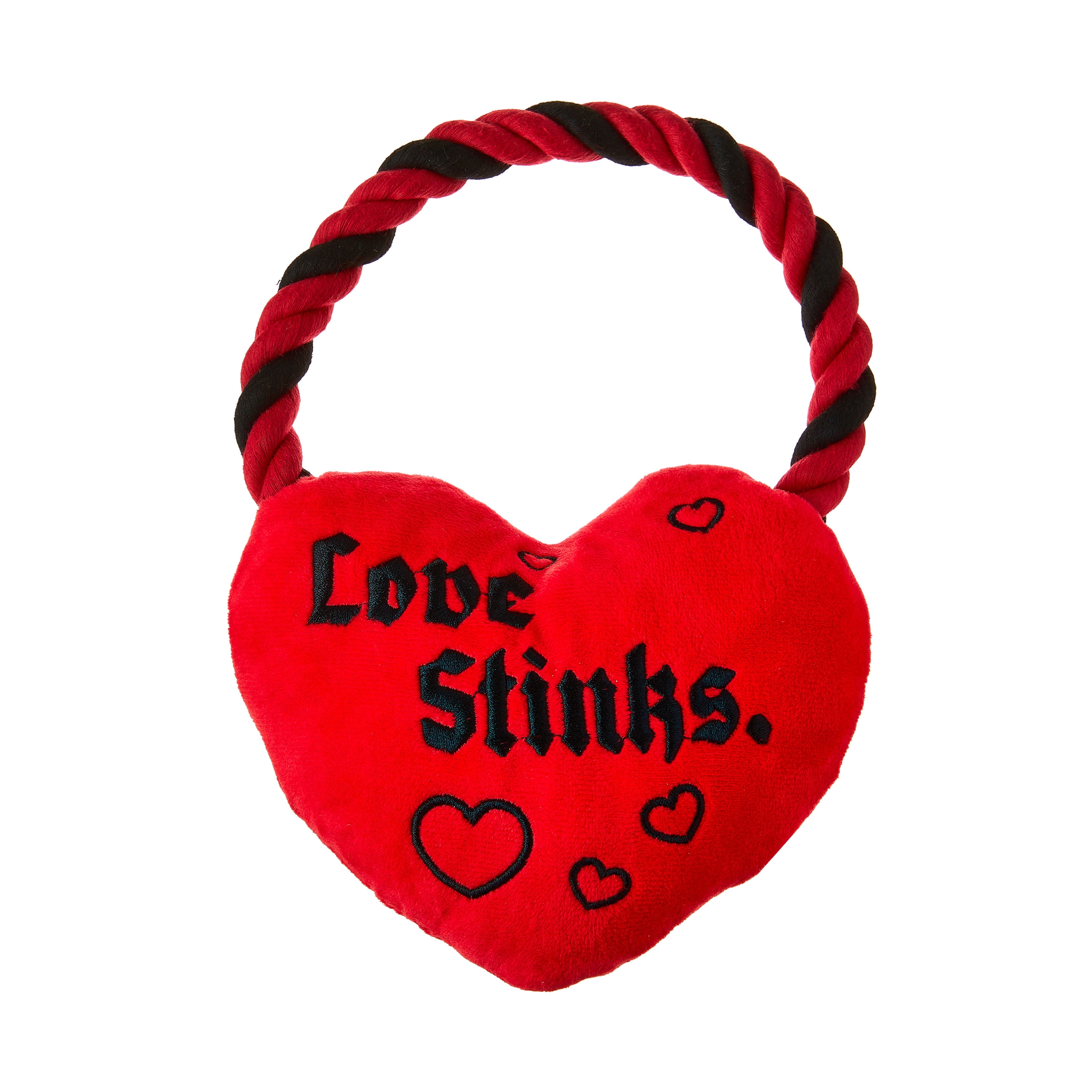 Vibrant Life Valentine's Day Red Love Stinks Heart with Rope Dog Toy ...
