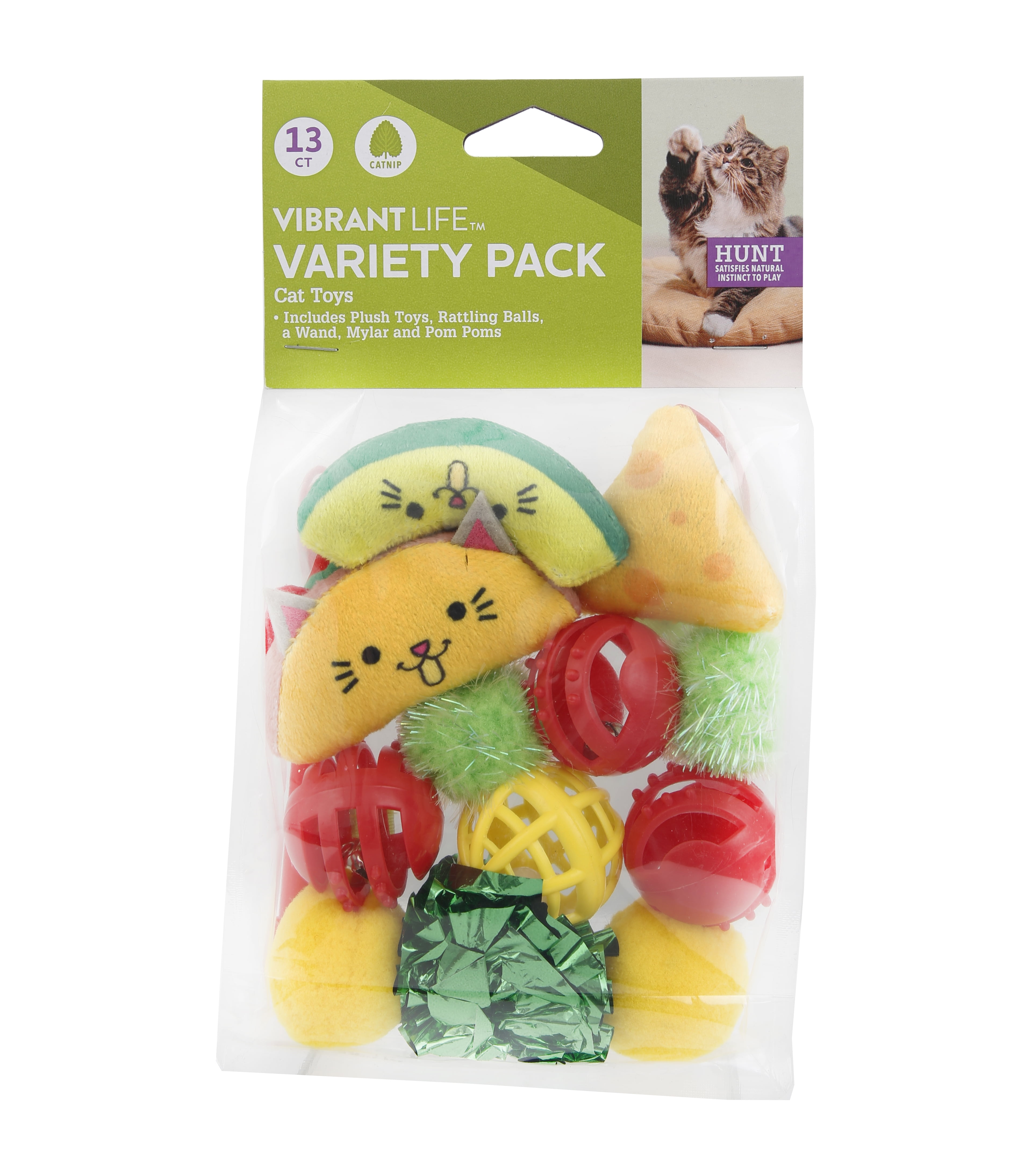 Vibrant Life Variety Pack, 13ct, Catnip & Mouse Cat Toy - Walmart.com
