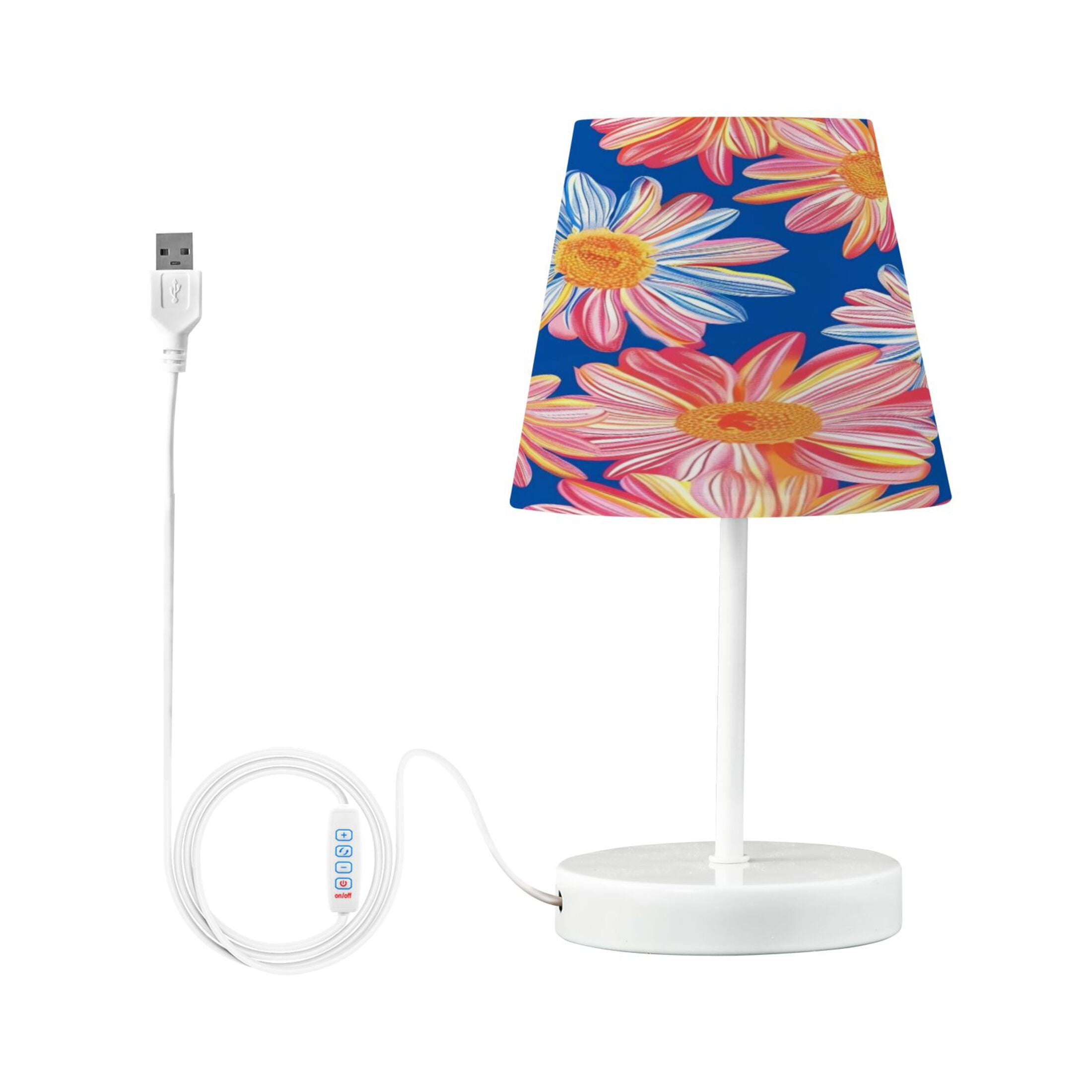 Vibrant Light Daisies Flower Desk Lamp LED Table Nightstand Lamps with ...