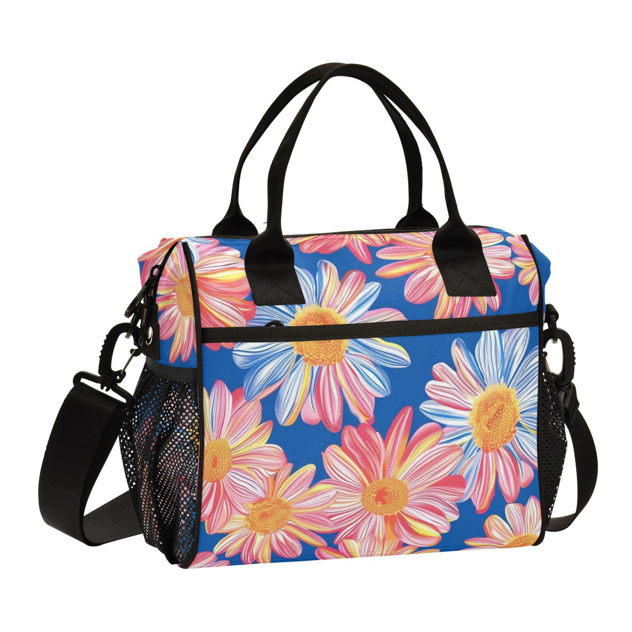 Vibrant Light Daisies Flower Lunch Bag Insulated Lunch Box Leakproof ...