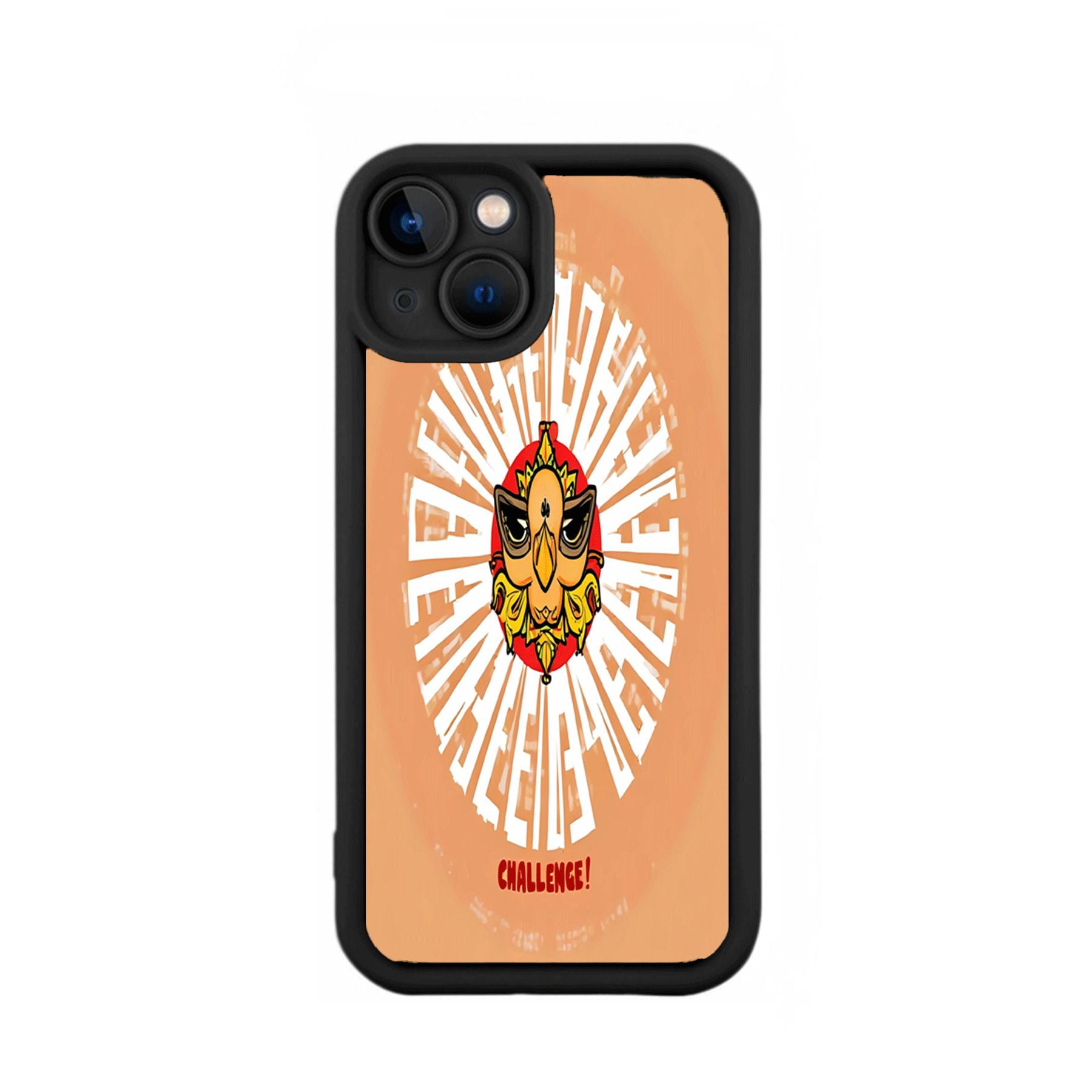 Vibrant Lightweight iPhone 15 Case - Stylized Mask Design with ' FIGHT ...