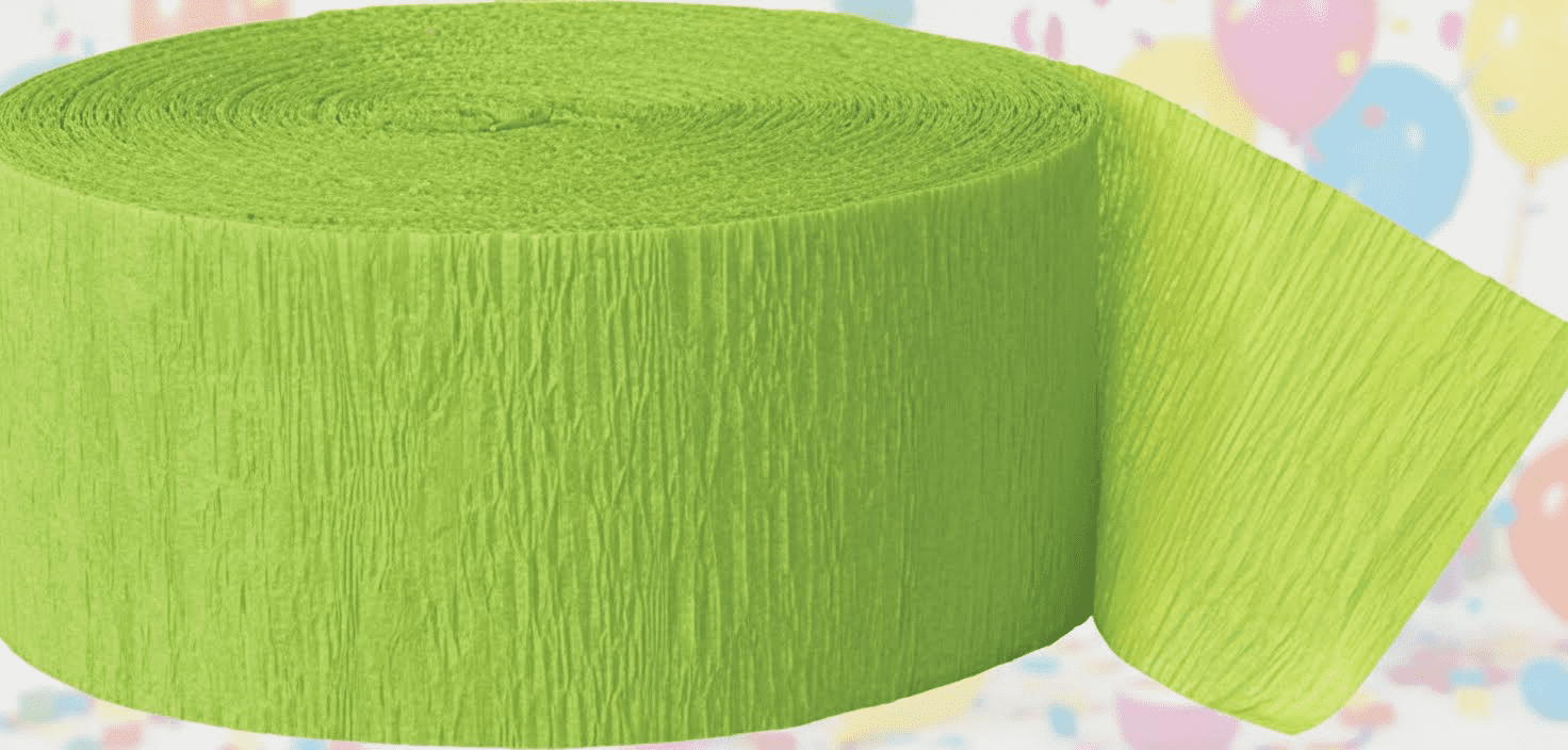 Vibrant Lime Green Crepe Paper Streamer Roll, 81 Feet Long for Party ...