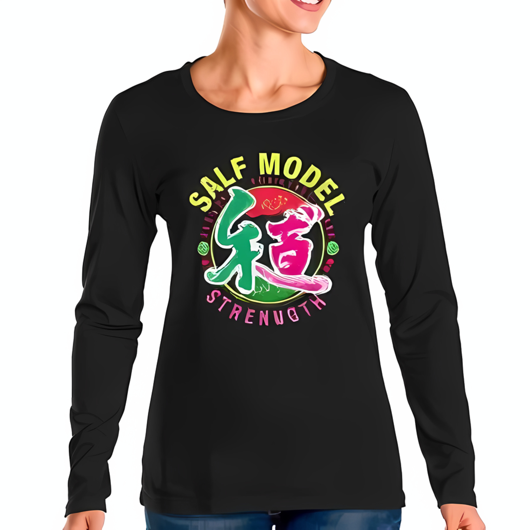 Vibrant Long Sleeve T-Shirt with Circular Graphic Design Featuring ...
