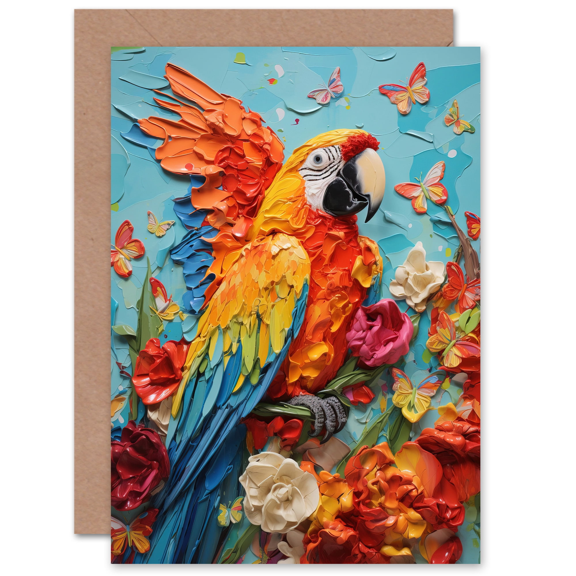 Vibrant Macaw Parrot Butterflies for Wife Her Mum Sister Daughter Mom ...