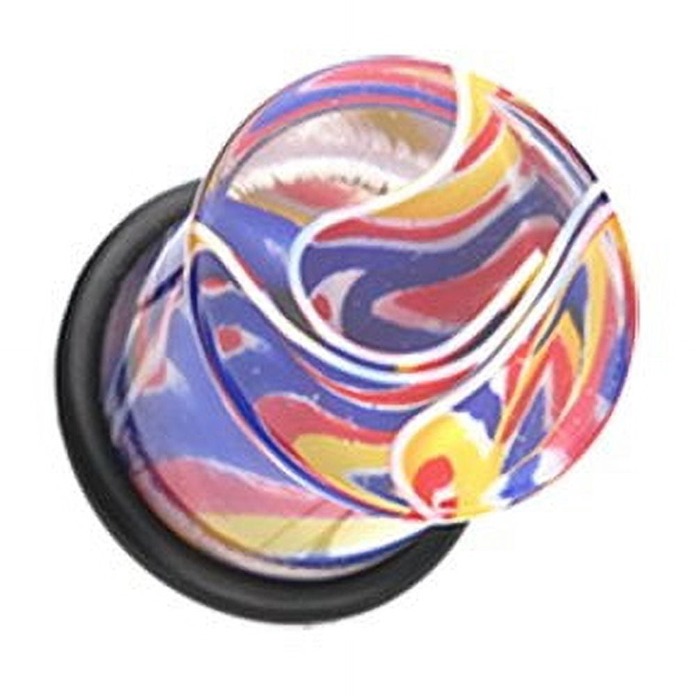 Vibrant Marble Swirls Single Flared Ear Gauge Plug - Walmart.com