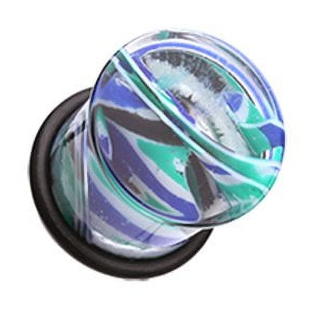 Vibrant Marble Swirls Single Flared Ear Gauge Plug - Walmart.com