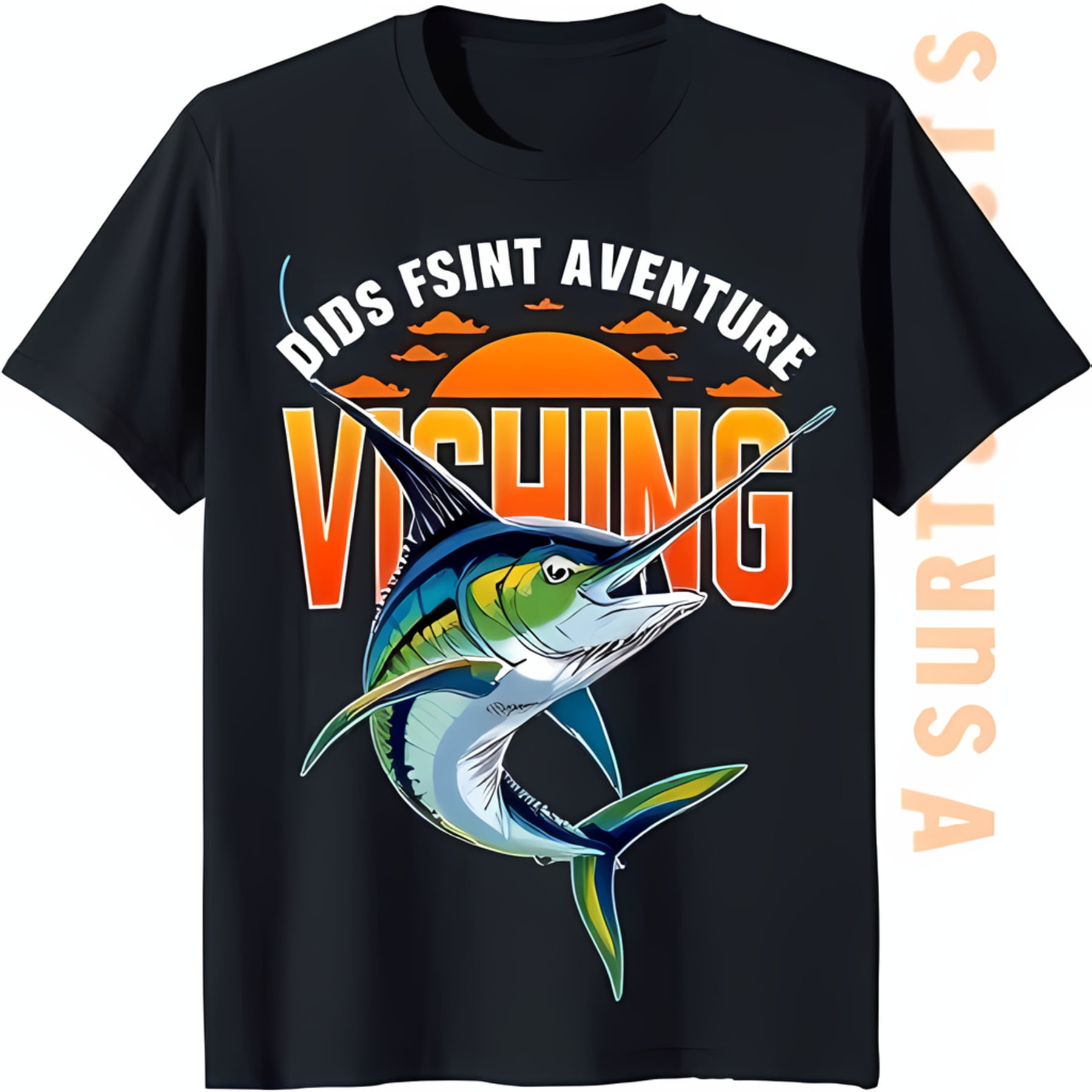 Vibrant Marlin Jumping T-Shirt Sunset Adventure Design - Walmart.com