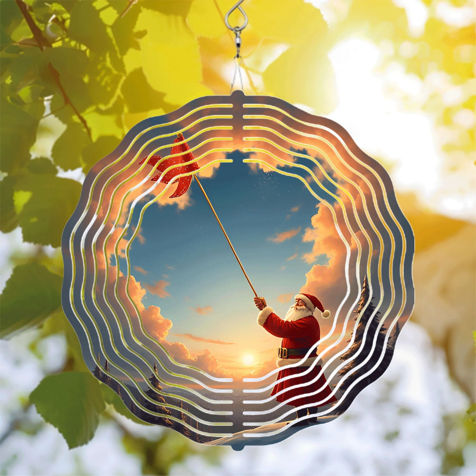 Vibrant Metal Hanging Wind Spinners & Chimes - Artistic Circular Sound ...