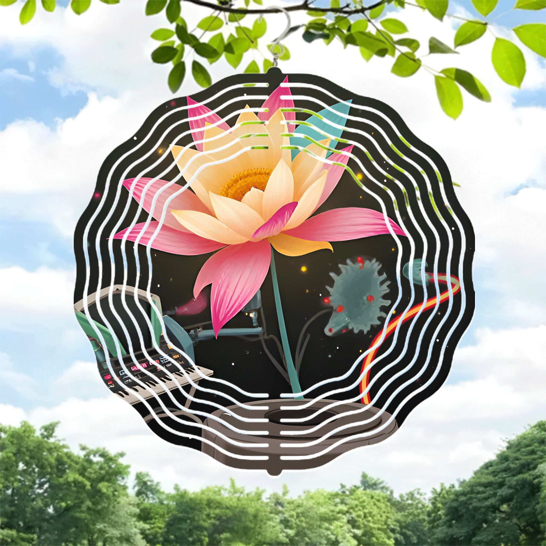 Vibrant Metal Hanging Wind Spinners & Chimes - Artistic Design with ...