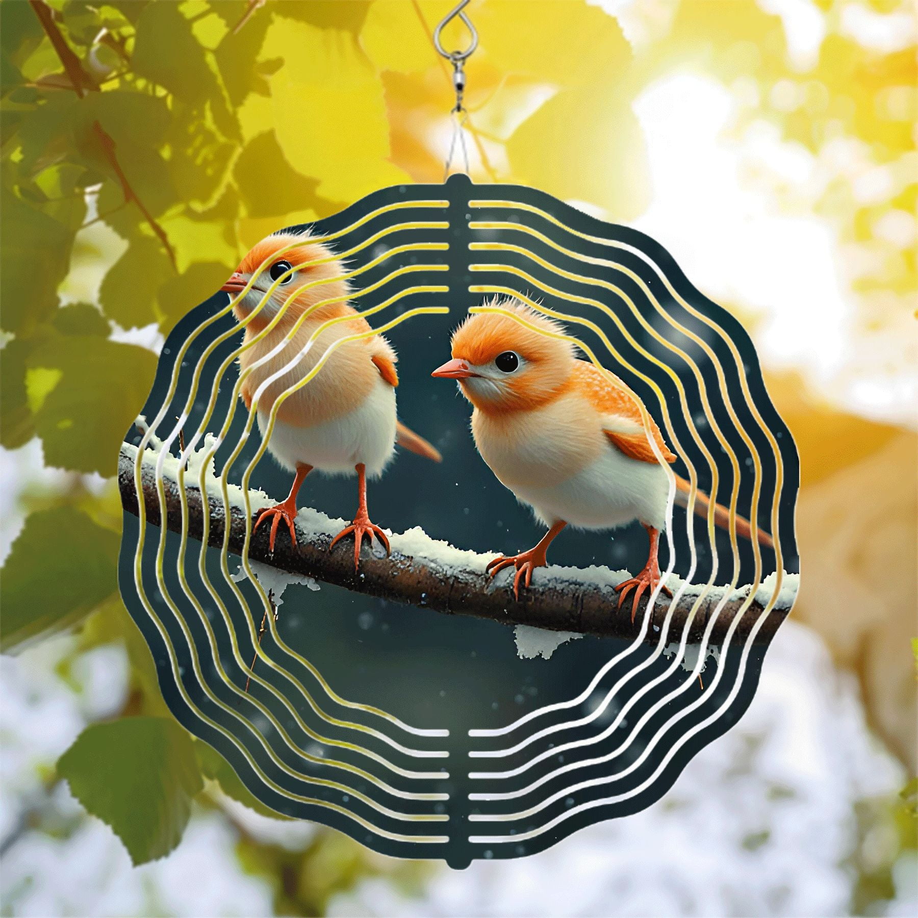 Vibrant Metal Hanging Wind Spinners & Chimes - Artistic Sound Wave ...