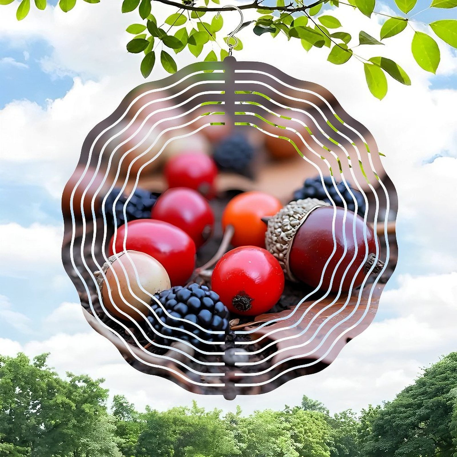 Vibrant Metal Hanging Wind Spinners & Chimes - Circular Design with ...