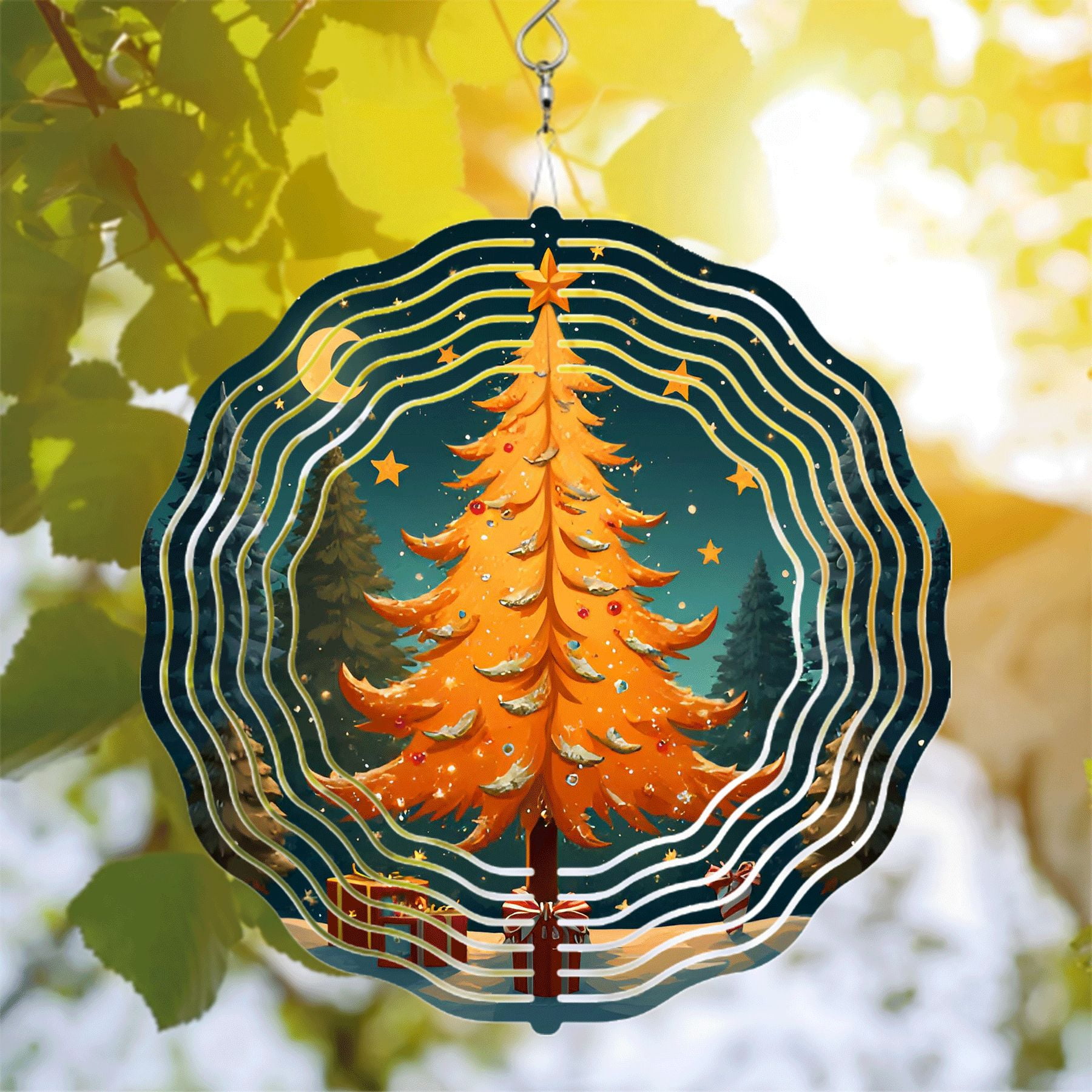 Vibrant Metal Hanging Wind Spinners & Chimes - Festive Garden Decor ...