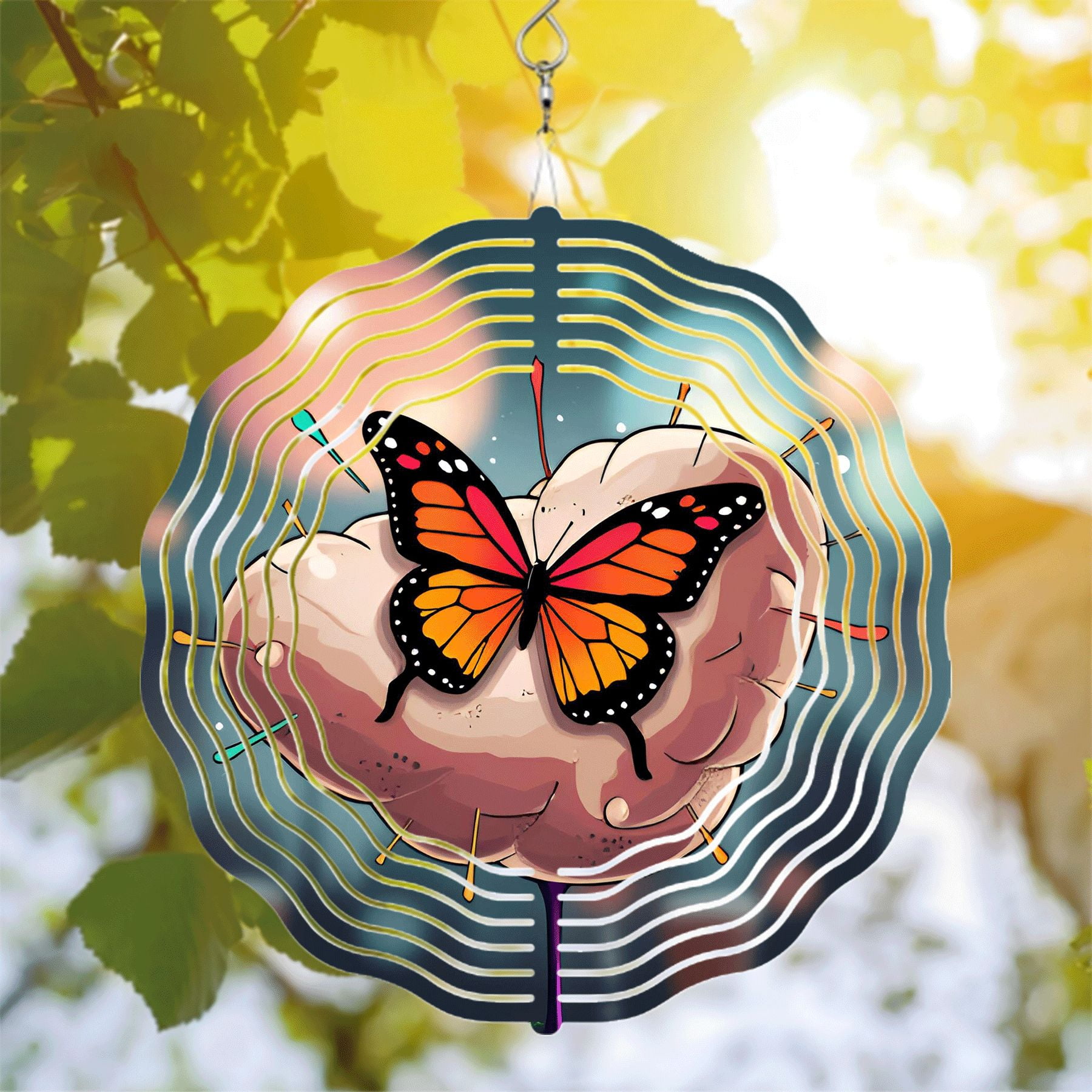 Vibrant Metal Hanging Wind Spinners & Chimes - Nature-Inspired ...