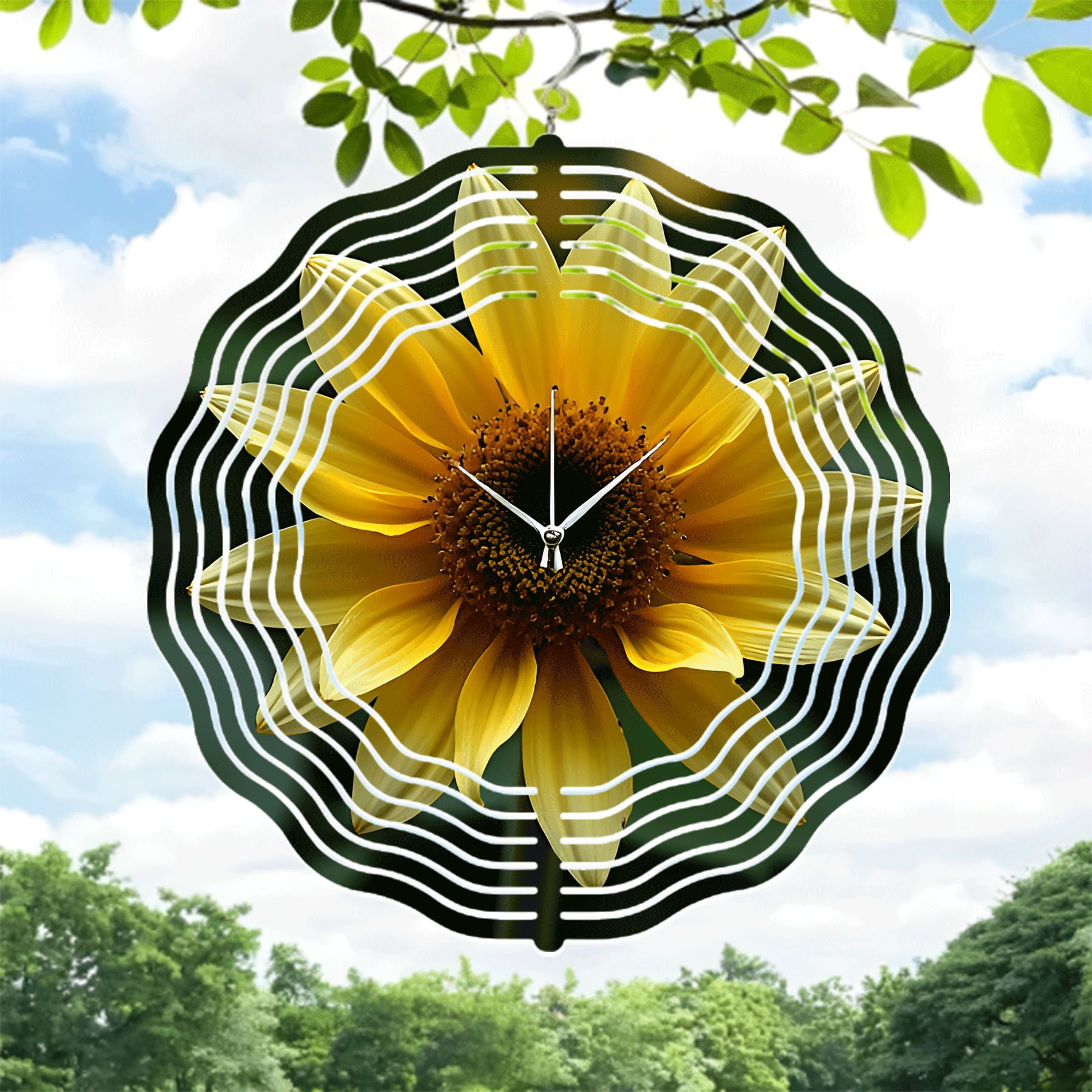 Vibrant Metal Hanging Wind Spinners & Chimes for Yard - Modern Wave ...