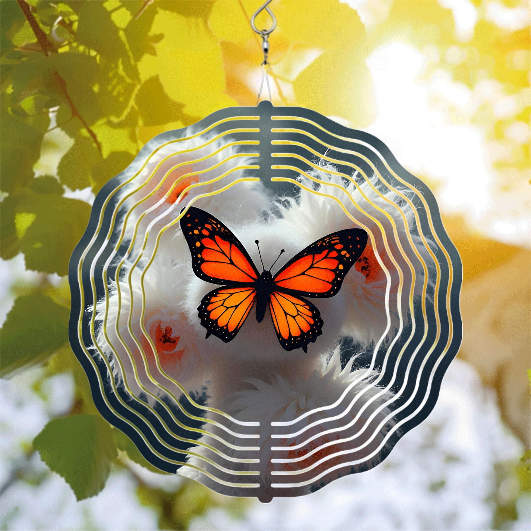 Vibrant Metal Hanging Wind Spinners with Artistic Butterfly Design ...
