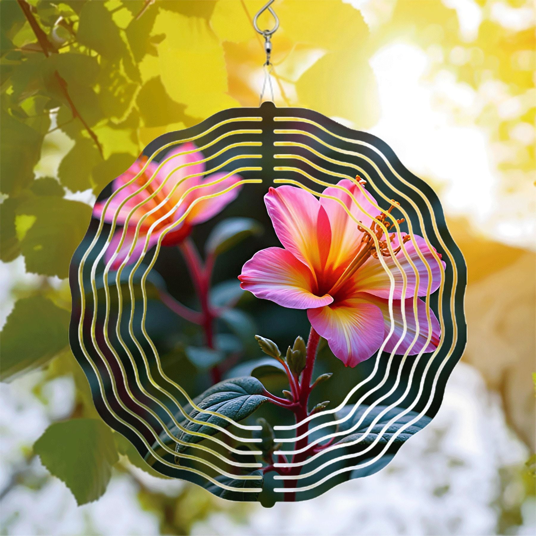 Vibrant Metal Hanging Wind Spinners with Artistic Circular Patterns ...
