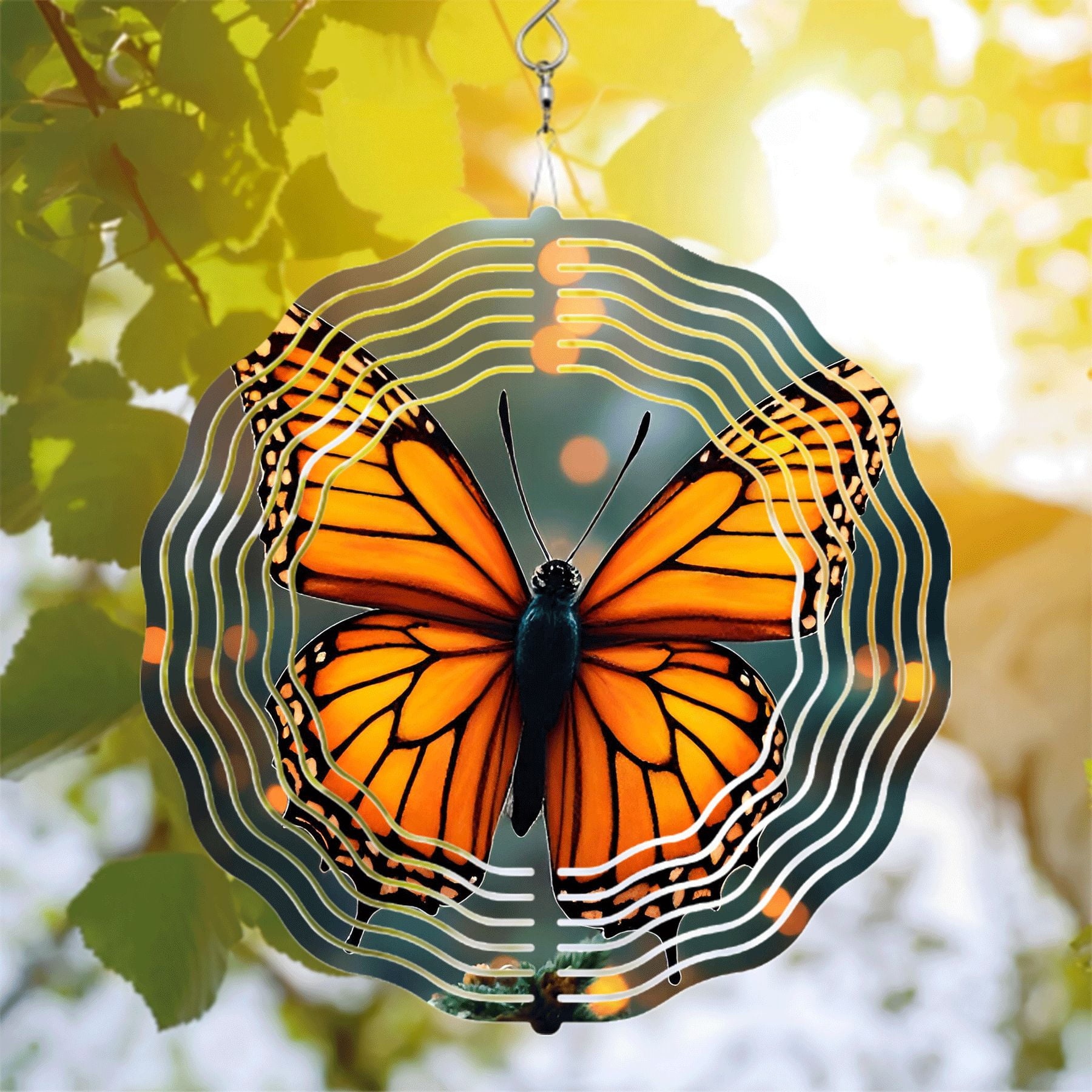Vibrant Metal Hanging Wind Spinners with Butterfly Design - Stunning ...