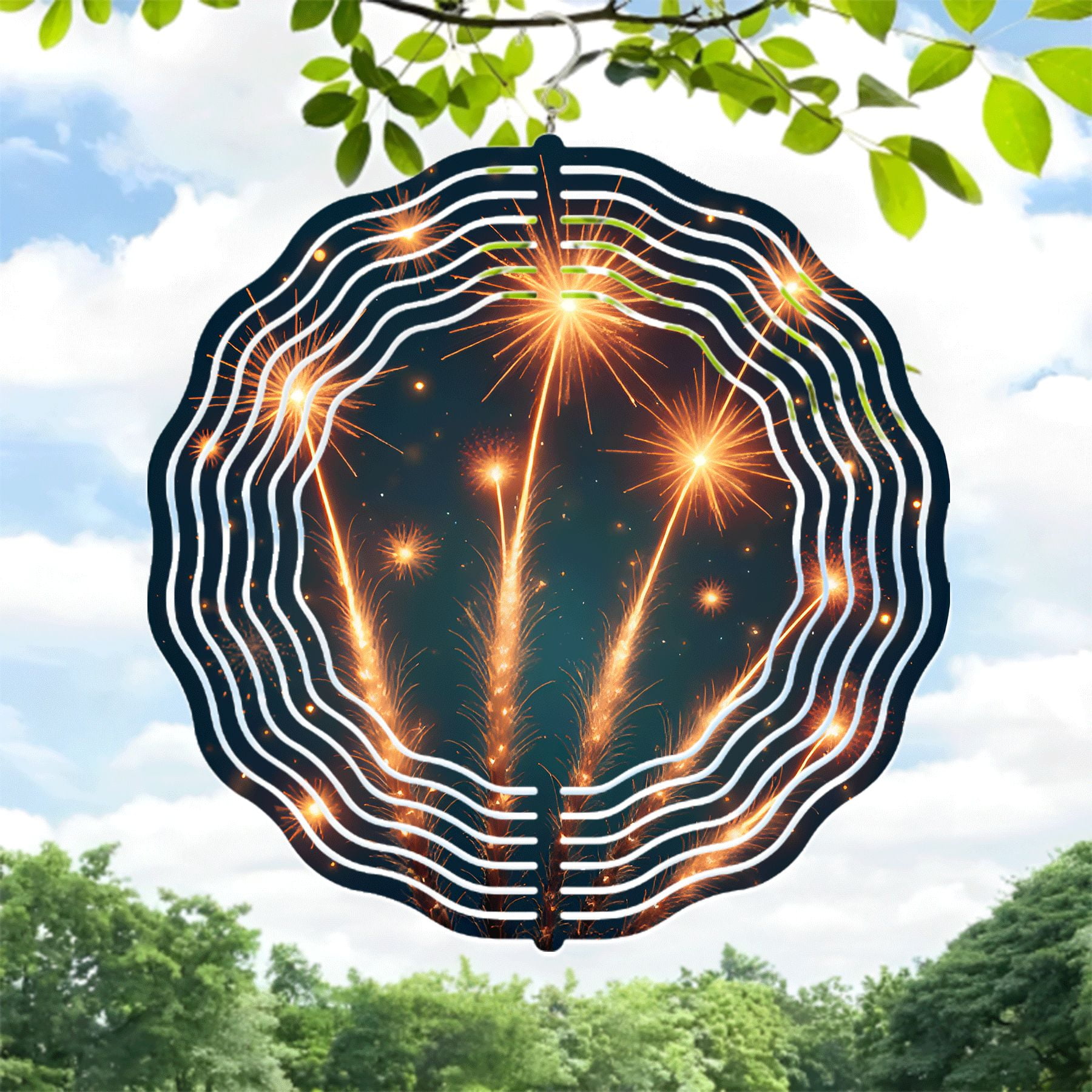 Vibrant Metal Hanging Wind Spinners with Concentric Circular Patterns ...