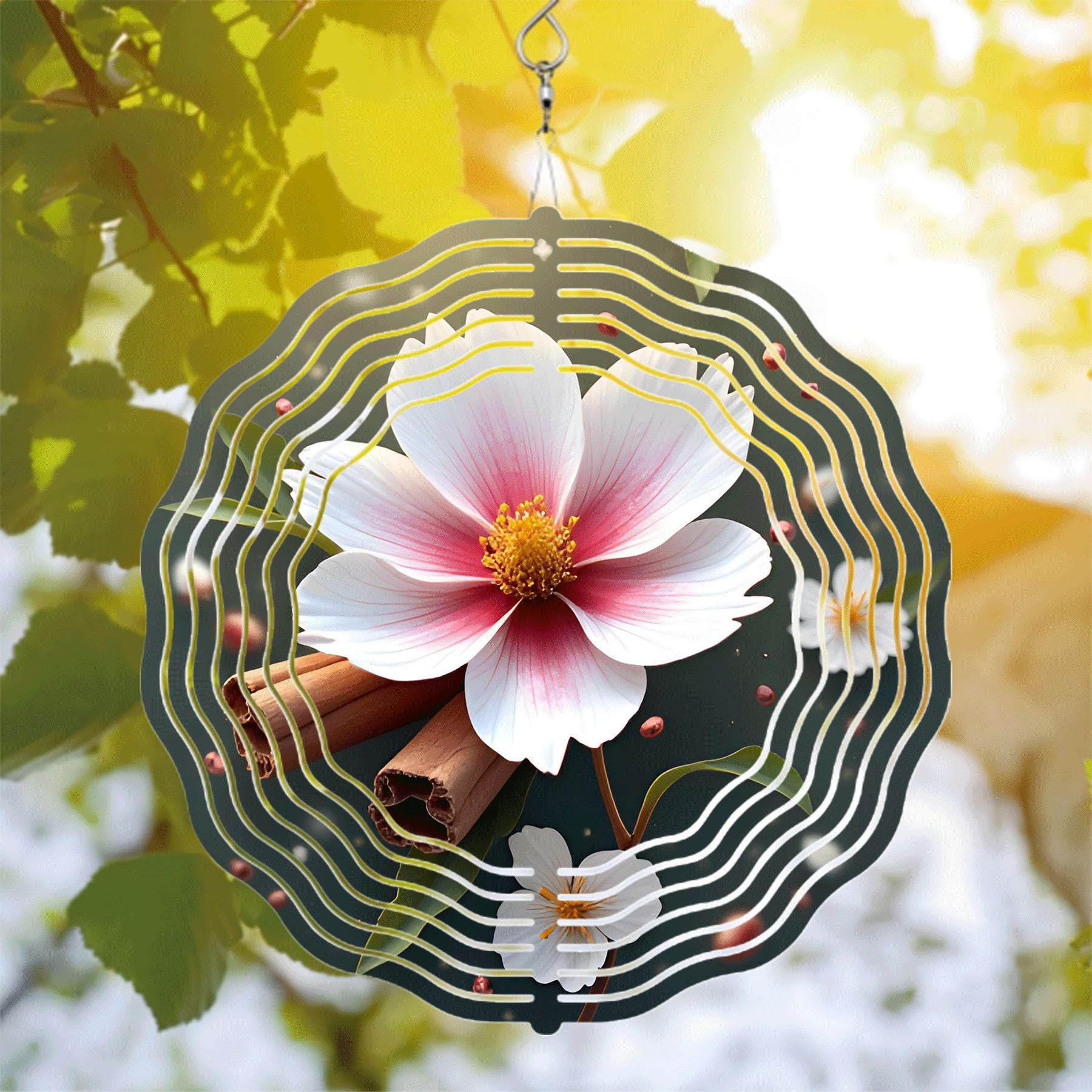 Vibrant Metal Hanging Wind Spinners with Concentric Circular Patterns ...