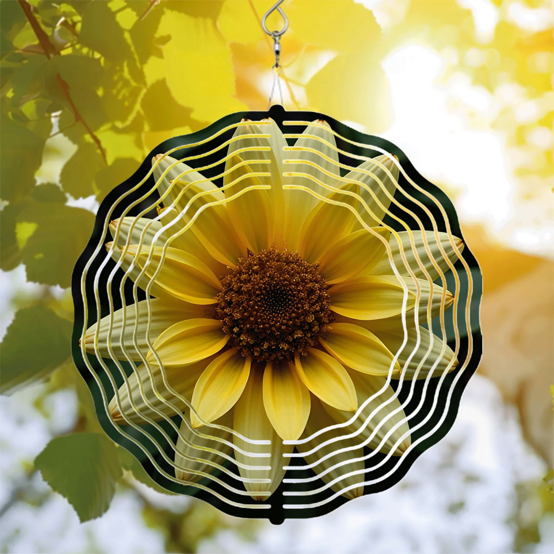Vibrant Metal Hanging Wind Spinners with Ripple Design - Beautiful ...
