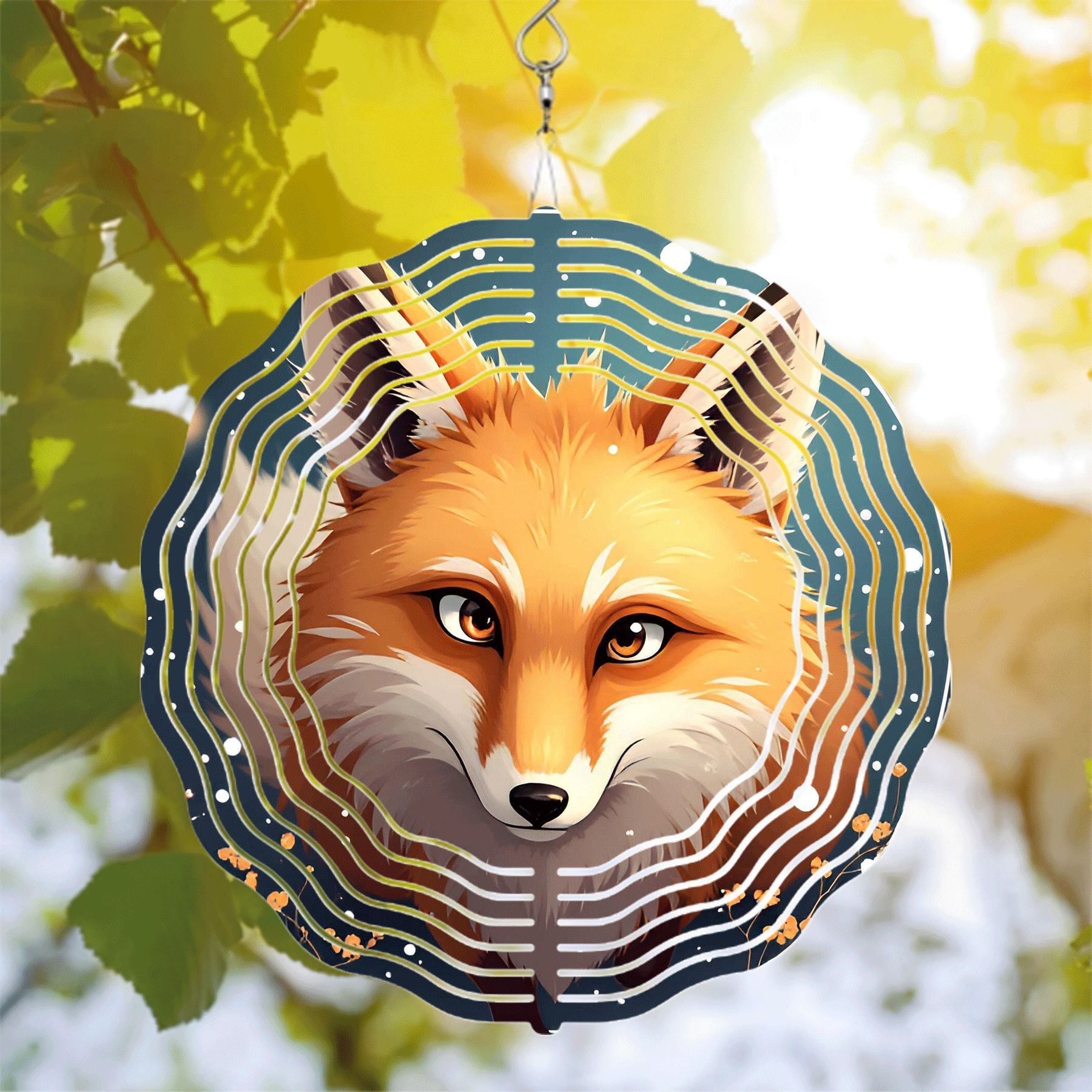 Vibrant Metal Hanging Wind Spinners with Tree Ring Design - Stunning ...