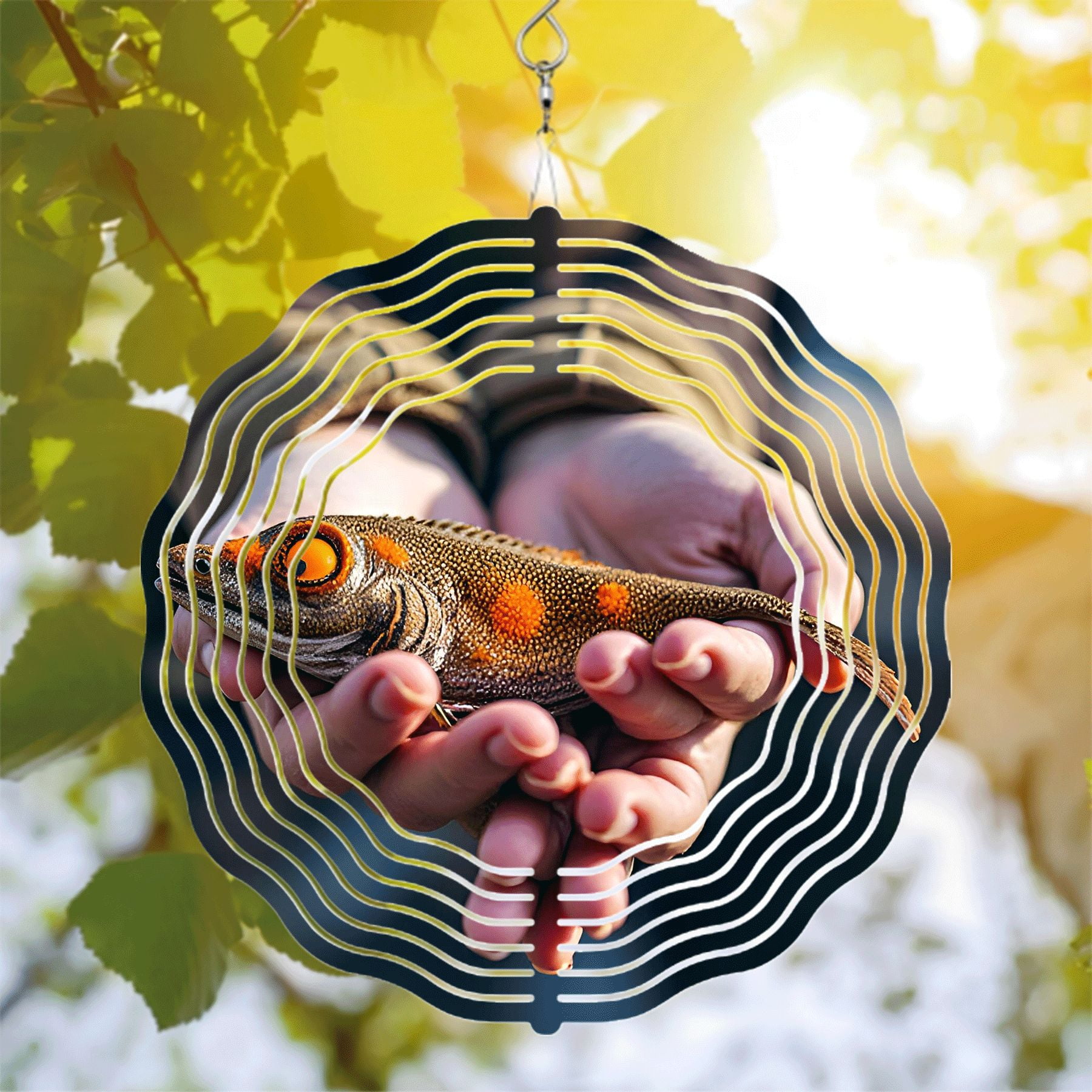 Vibrant Metal Hanging Wind Spinners with Unique Circular Patterns ...