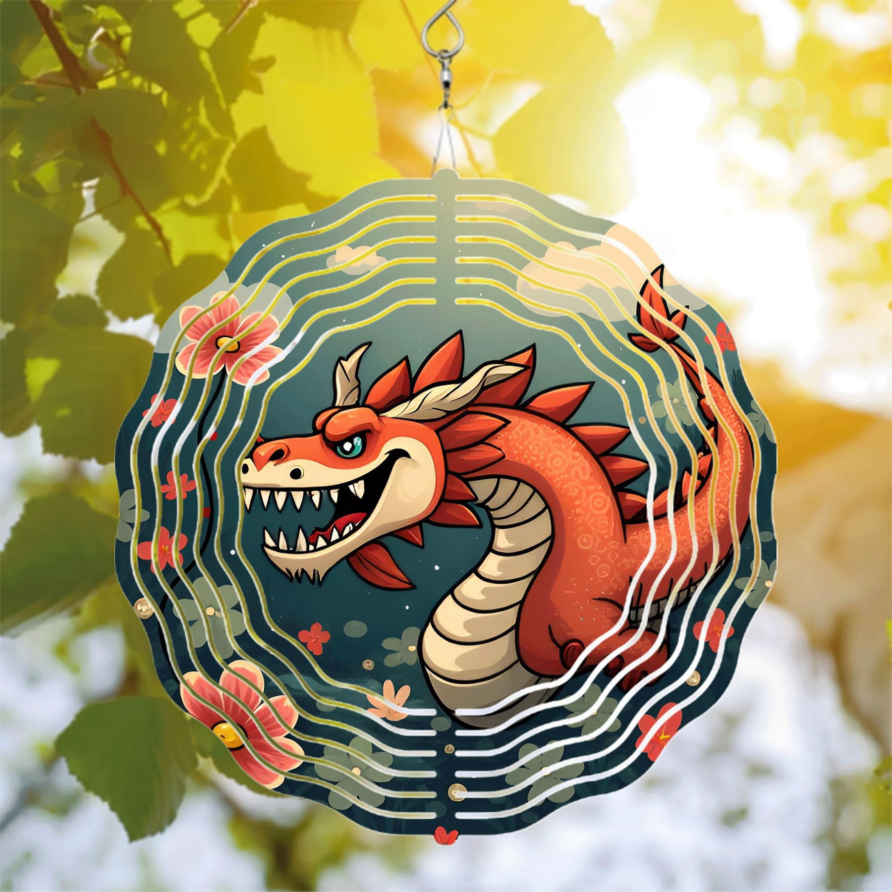 Vibrant Metal Wind Spinner & Chime - Whimsical Fantasy Design with ...