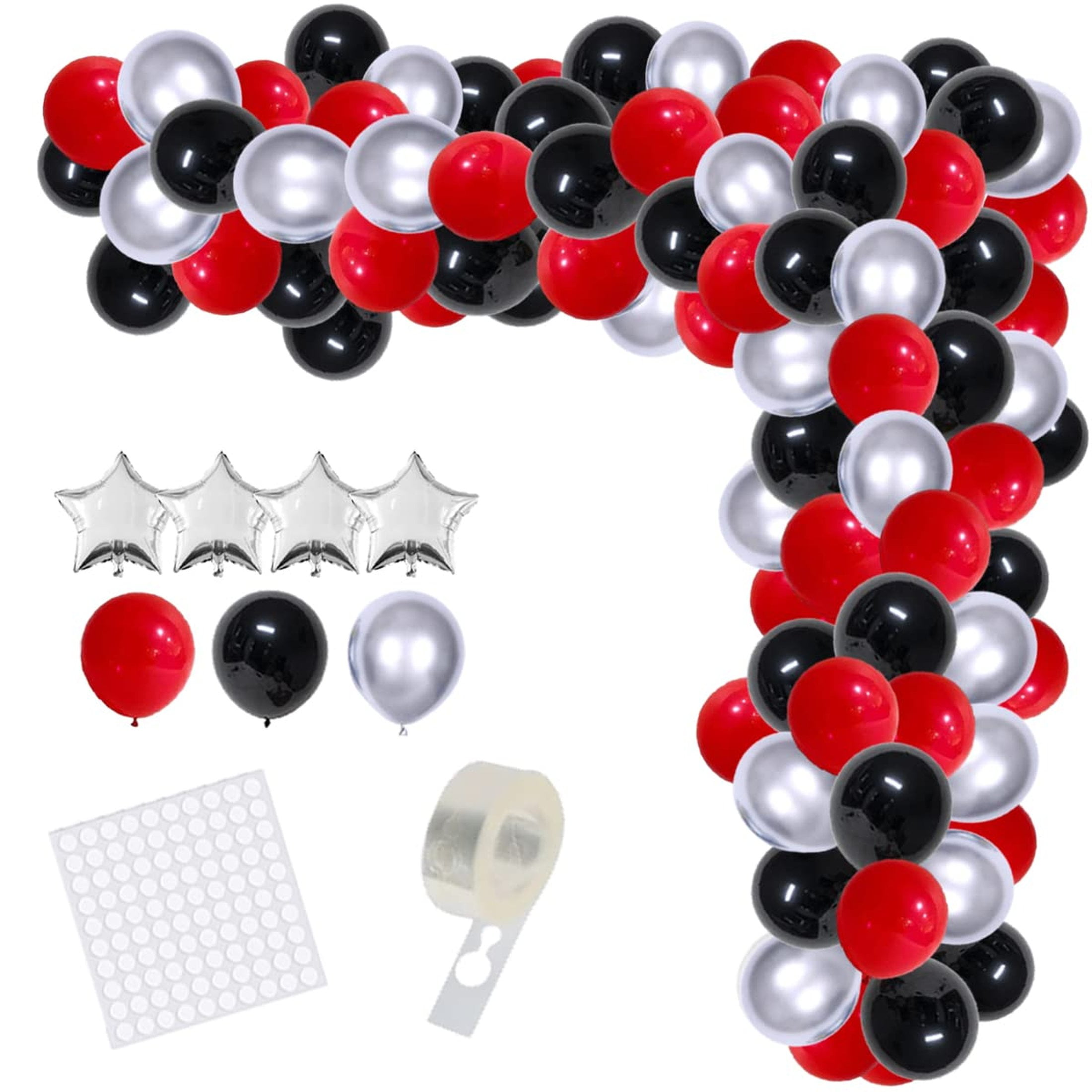 Vibrant Metallic Balloon Arch Kit for Game-Themed Celebrations ...