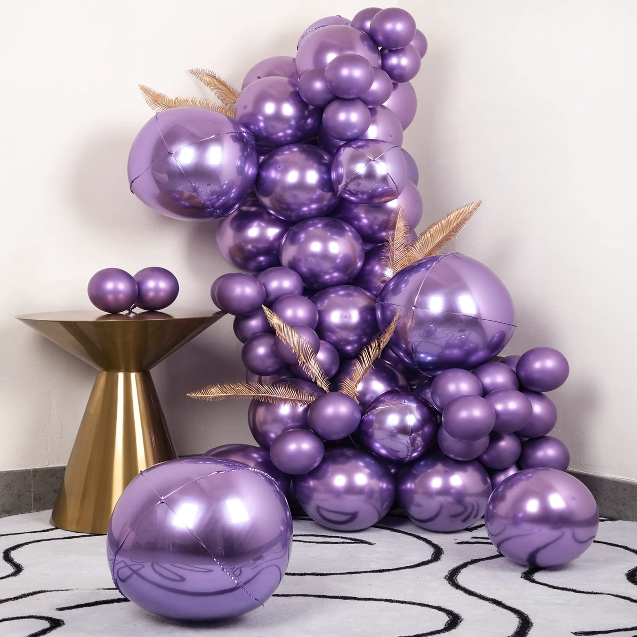Vibrant Metallic Purple Balloon Set - 69PCS of Shiny Latex Balloons in ...