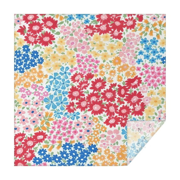 Vibrant Mixed Pioneer Flower Pattern Square Tablecloth,Waterproof ...