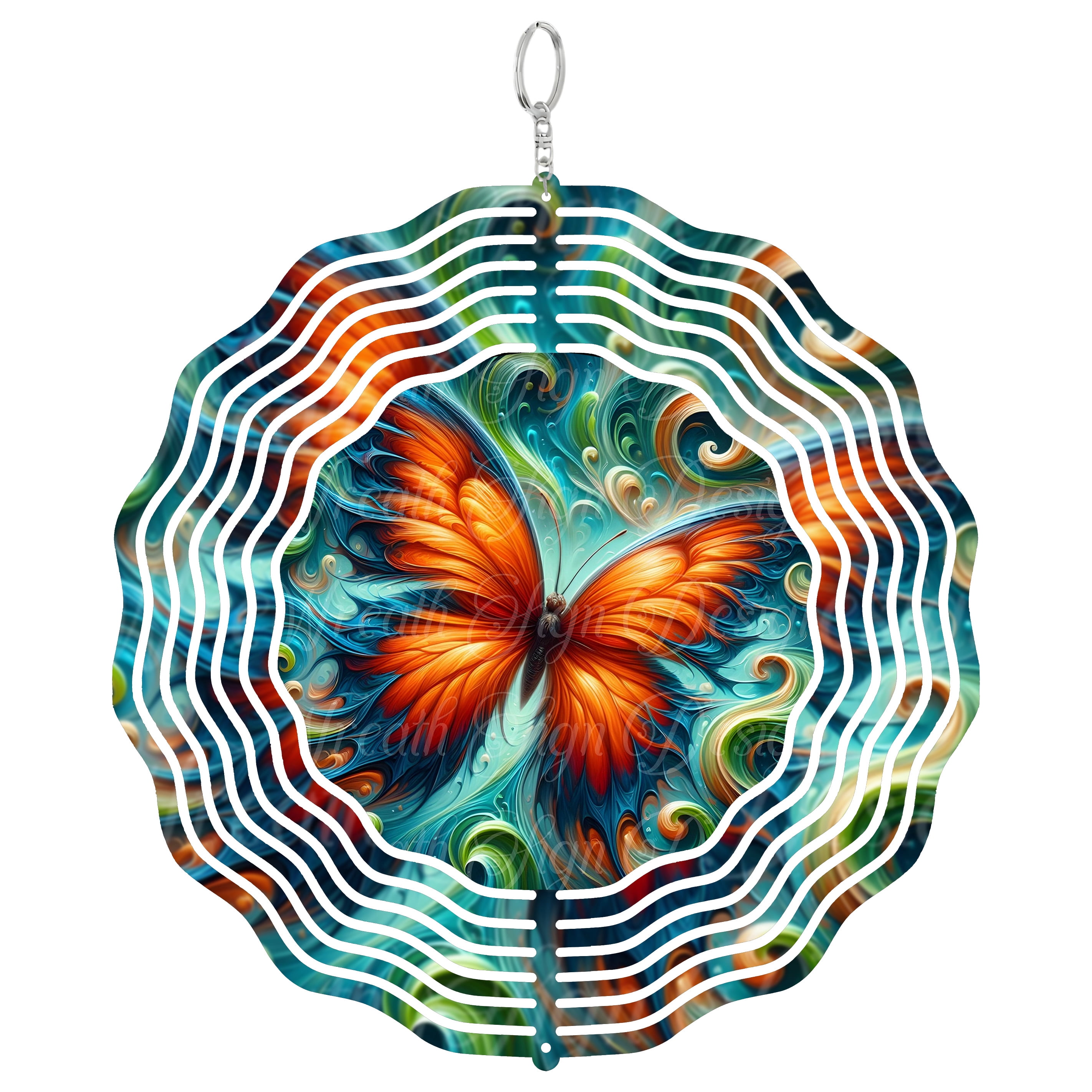 Vibrant Monarch Butterfly 3D Wind Spinner Metal Kinetic Sculpture ...