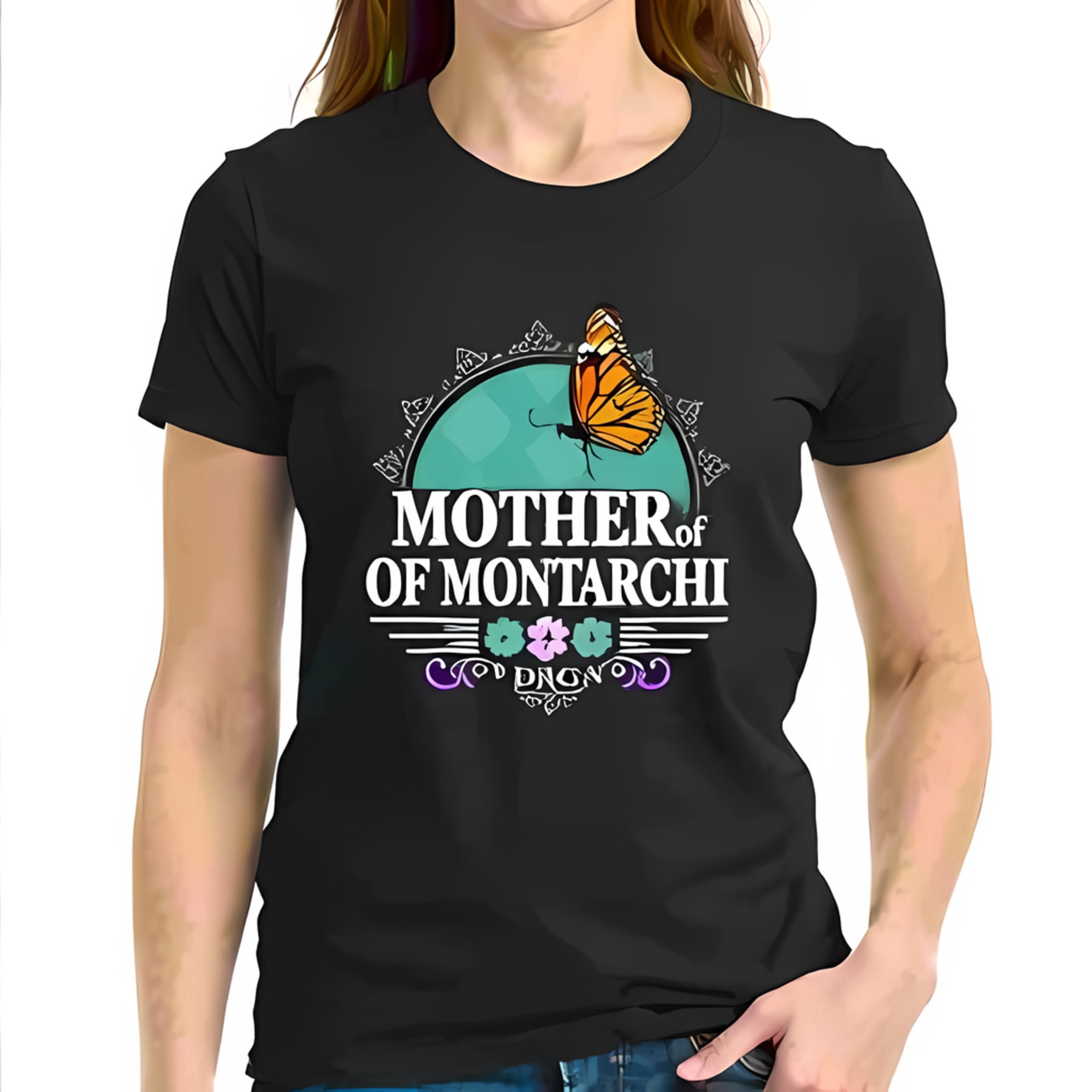 Vibrant Monarch Butterfly Graphic T-Shirt - " MOTHER of MONTARCHI ...