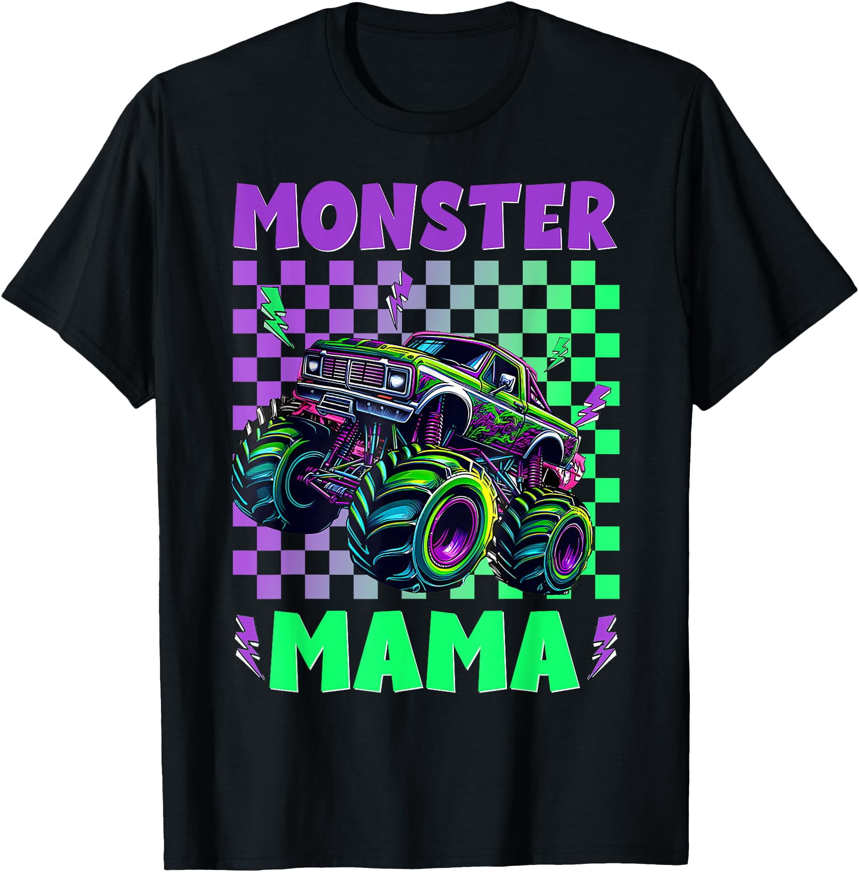 Vibrant Monster Truck Mama Birthday Celebration T-Shirt for Family ...