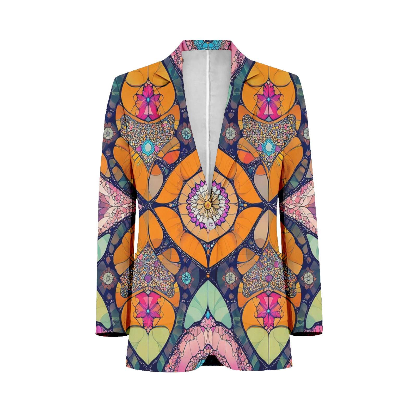 Vibrant Mosaic Floral Pattern Customized Men's Suits full man Shawl ...