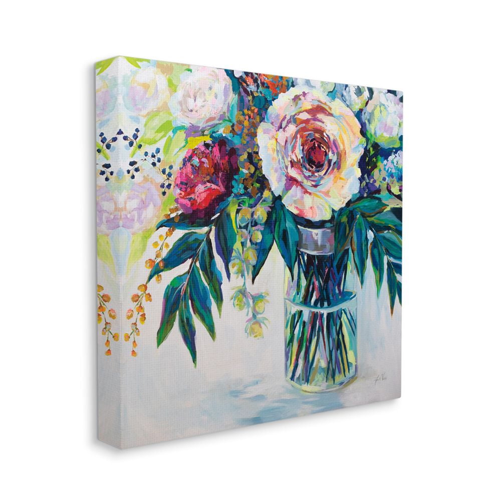 Vibrant Multi-Color Spring Bouquet Abstract Painting Botanical & Floral ...