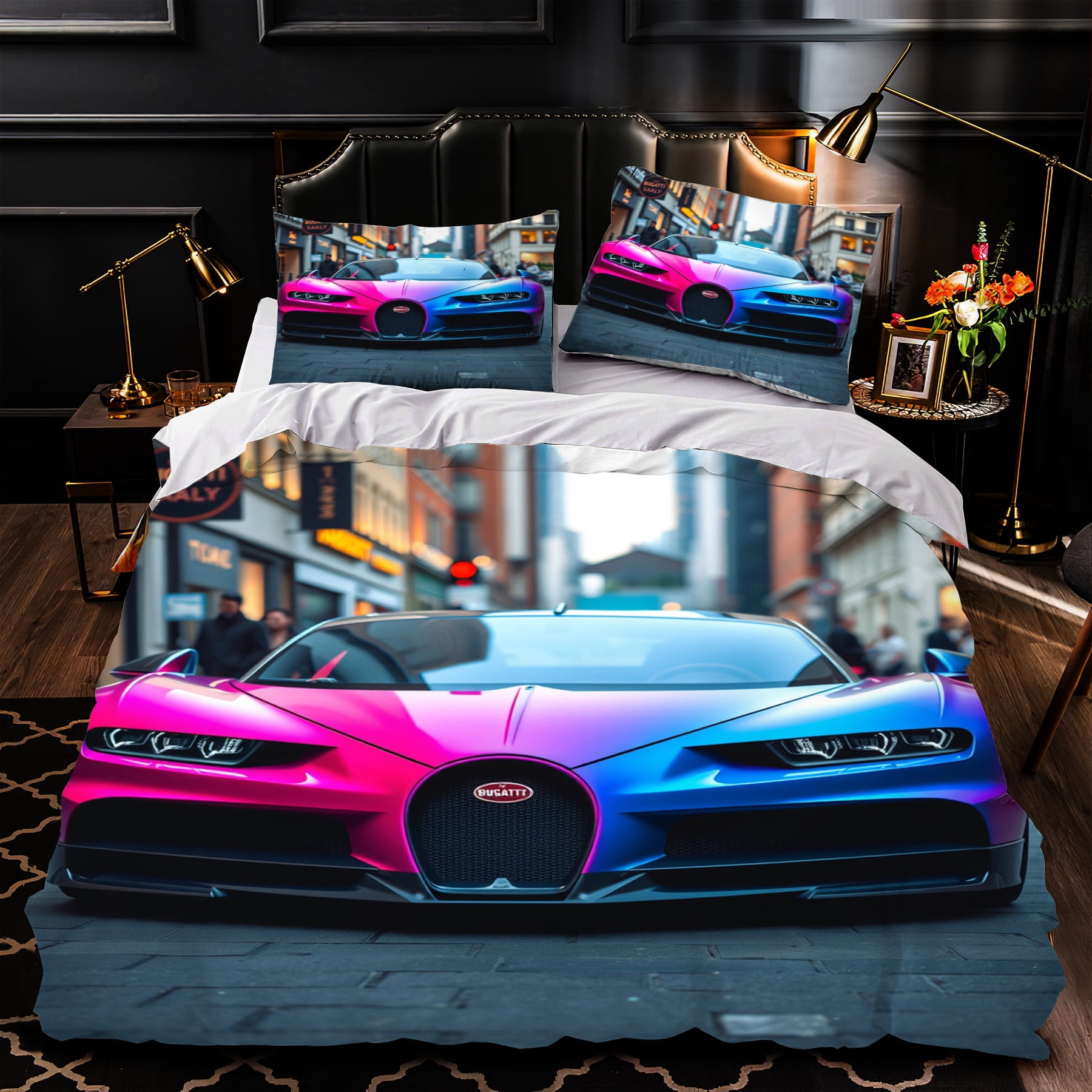 Vibrant MulticoloRed Car 3-Piece Duvet Cover Set - Bedding for Car ...