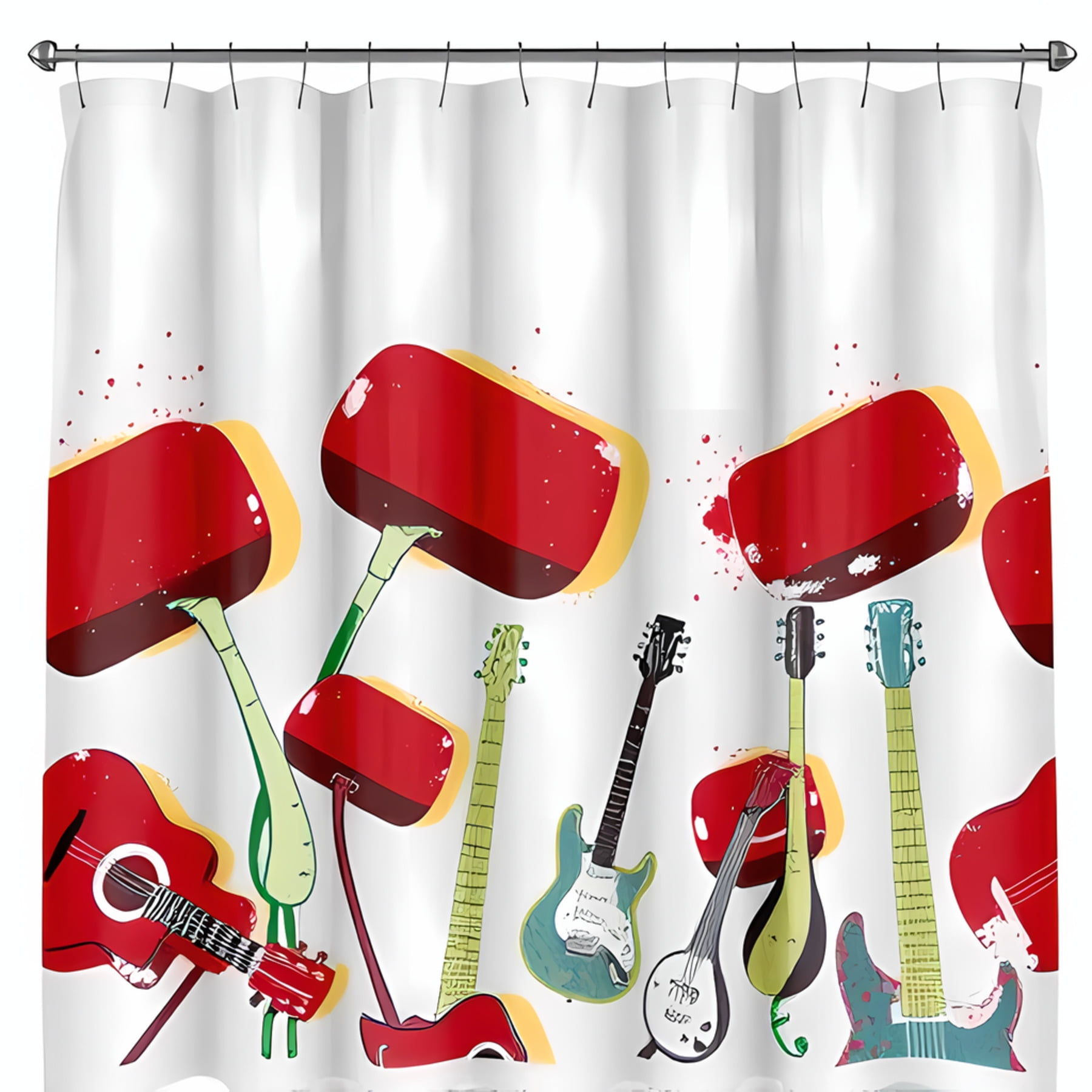 Vibrant Musical Instruments Shower Curtain - Colorful Guitars ...