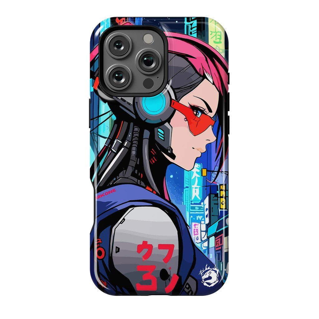 Vibrant Neon Cyberpunk Design Stand Case for 11 through 16 Pro Max ...